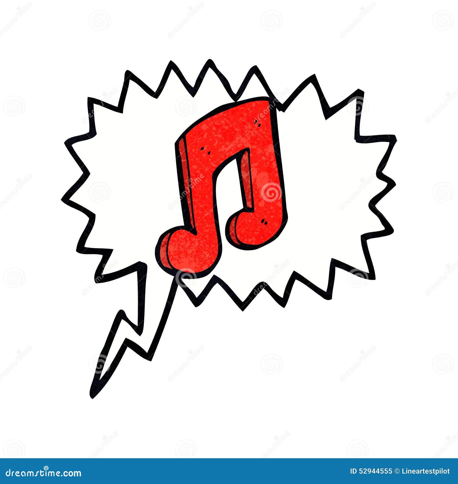 Cartoon Musical Note with Speech Bubble Stock Illustration ...
