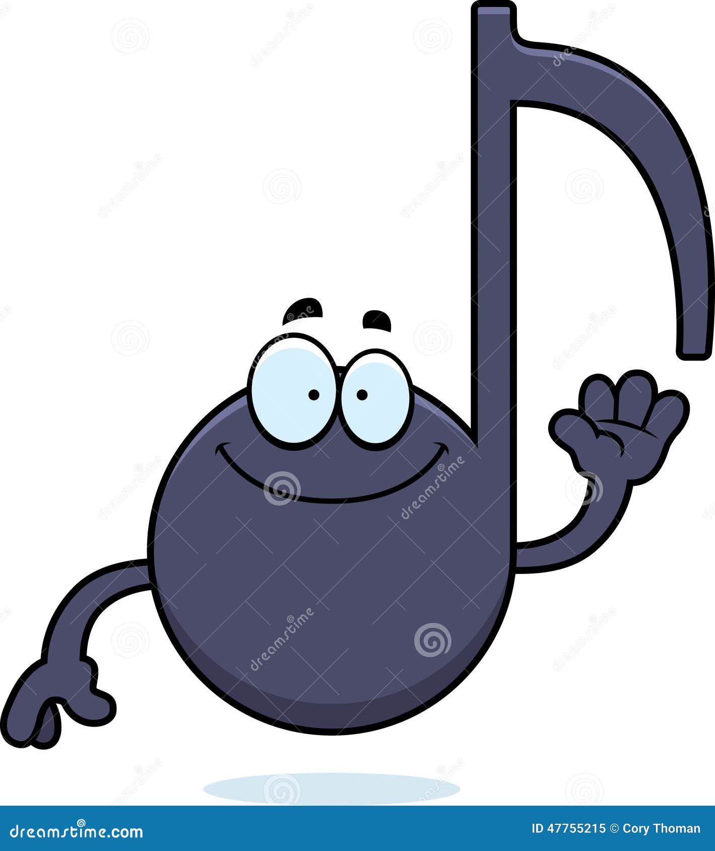 Cartoon Musical Note Waving Stock Vector - Illustration of note ...
