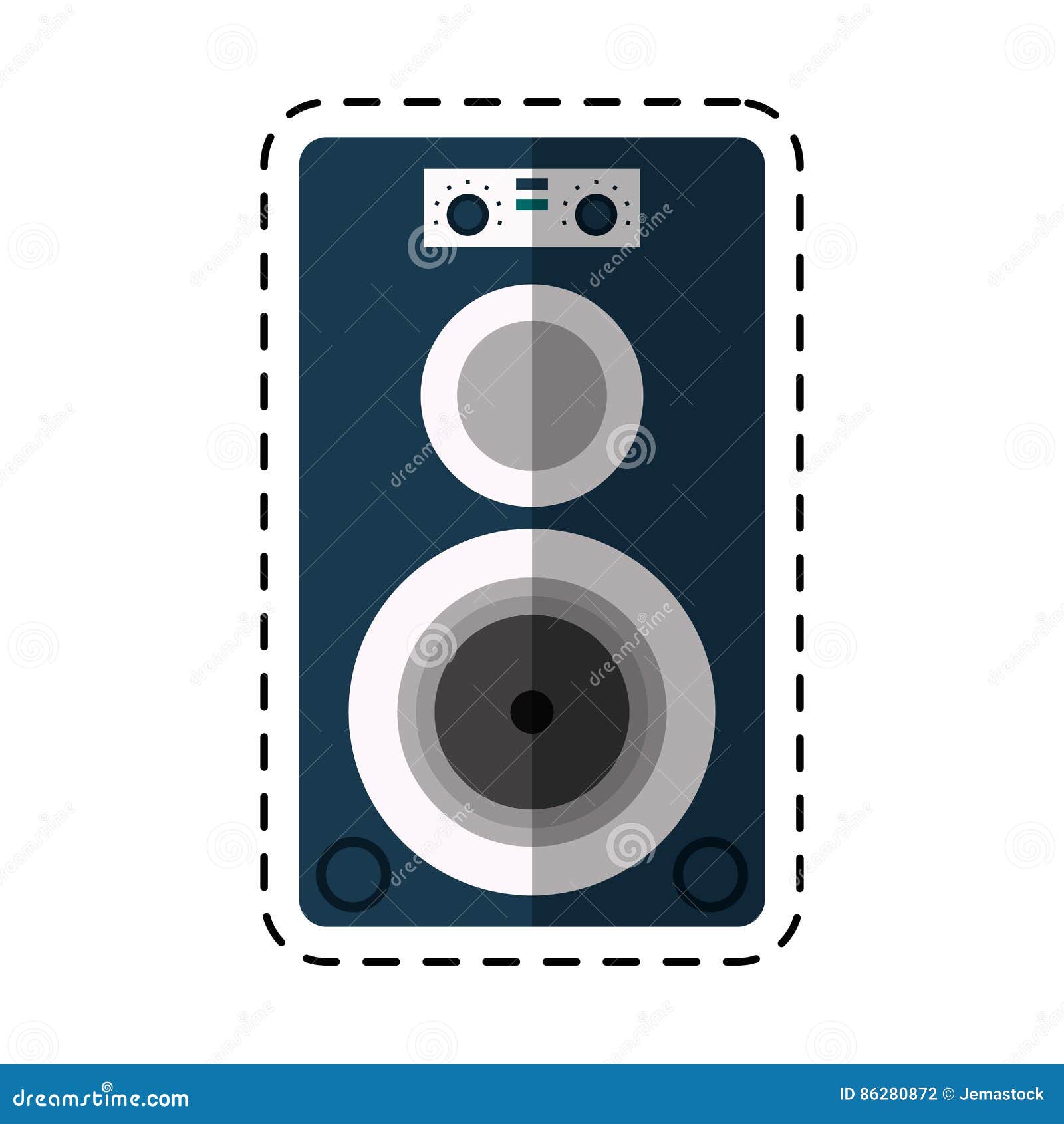 Musical Speaker Audio Stereo Pictogram Vector Illustration ...