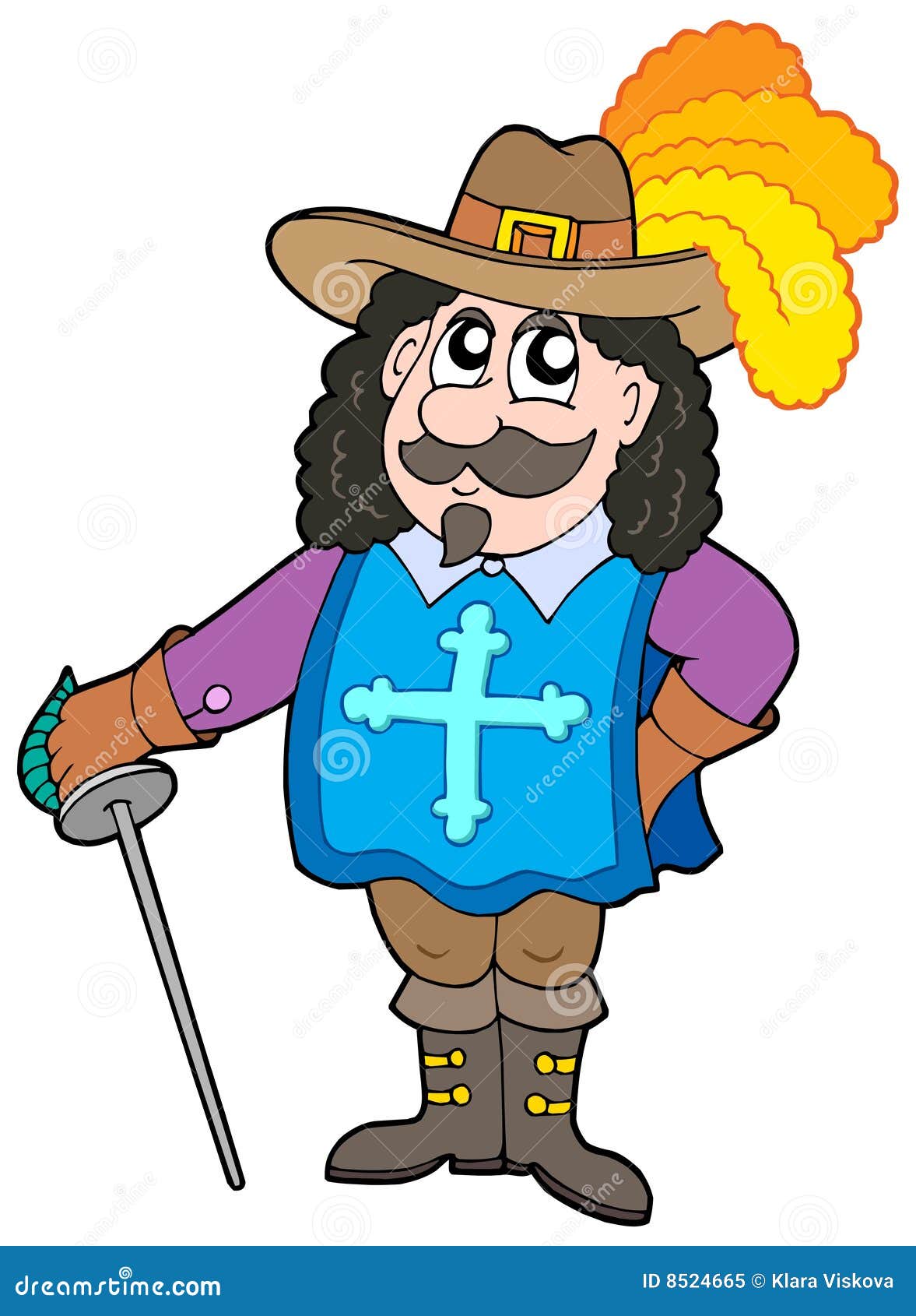 Cartoon Musketeer With Sword Characters Vector Set | CartoonDealer.com ...