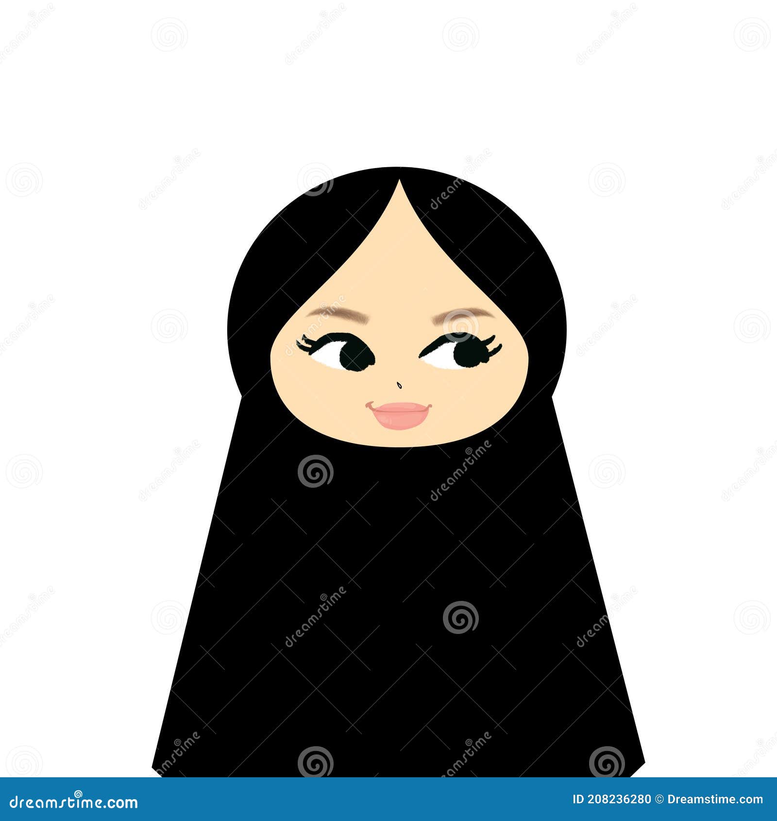 Muslimah Cute Cartoon Kids Characters Vector Illustration ...