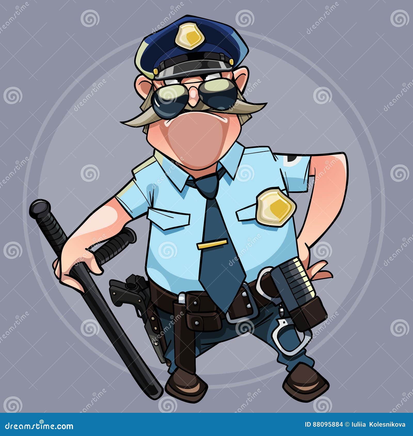 Stick Police Officer Arresting Criminal Isolated On White Background ...