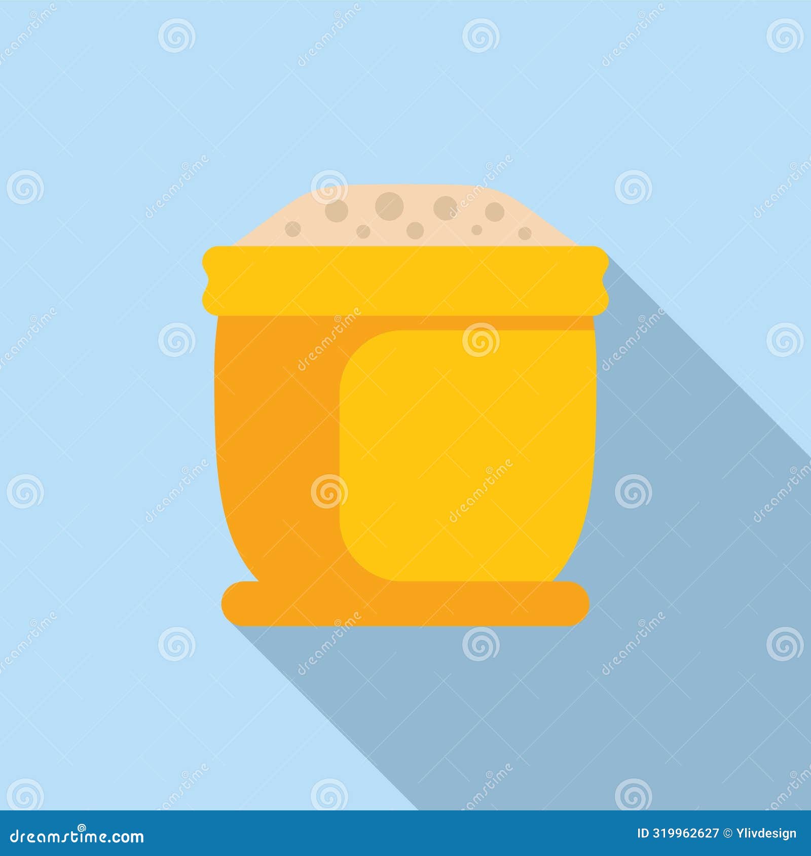 Cartoon Mustard Pot with Lid on Blue Background Stock Vector ...