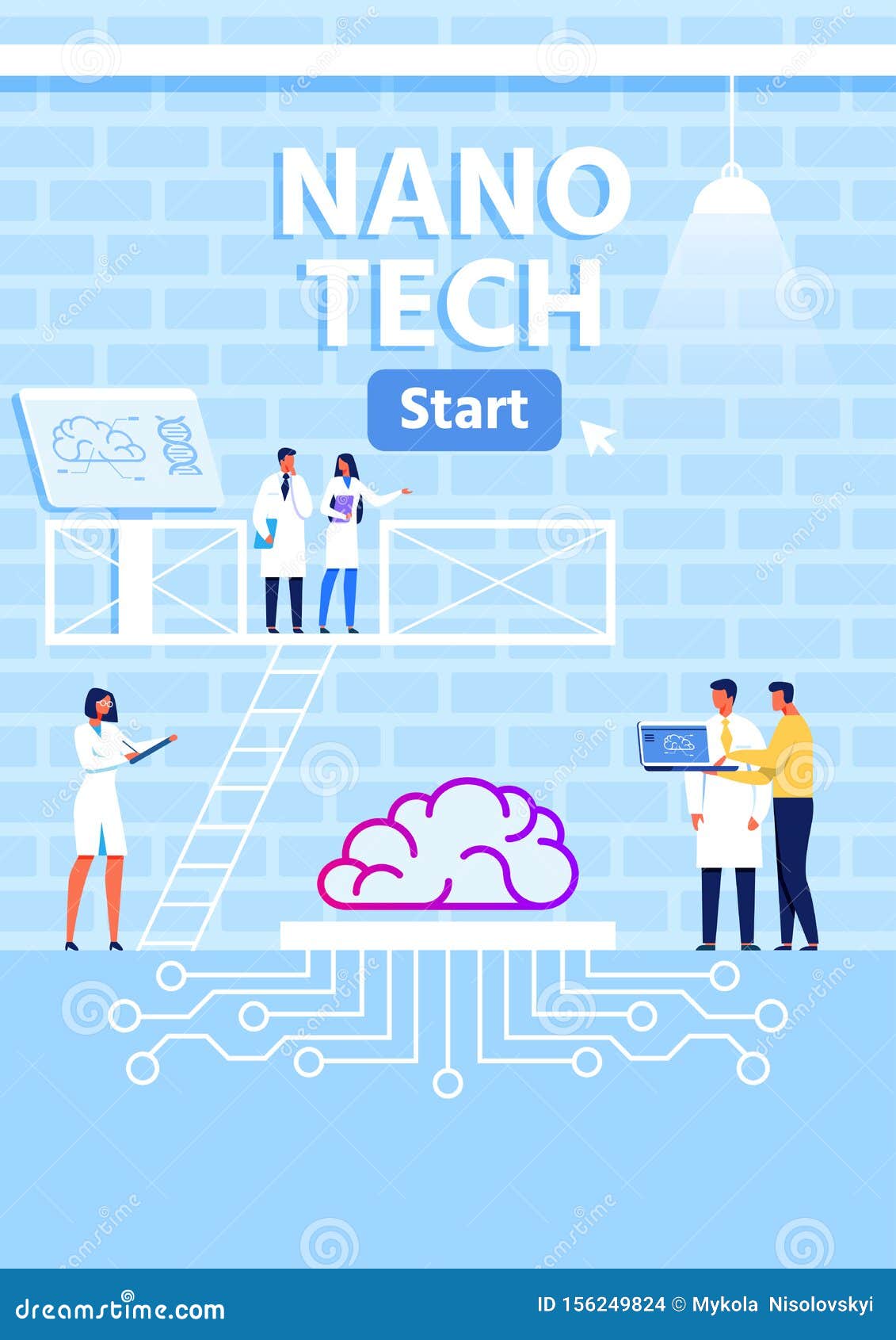 Nanotechnologies Development Flowchart Vector Illustration ...