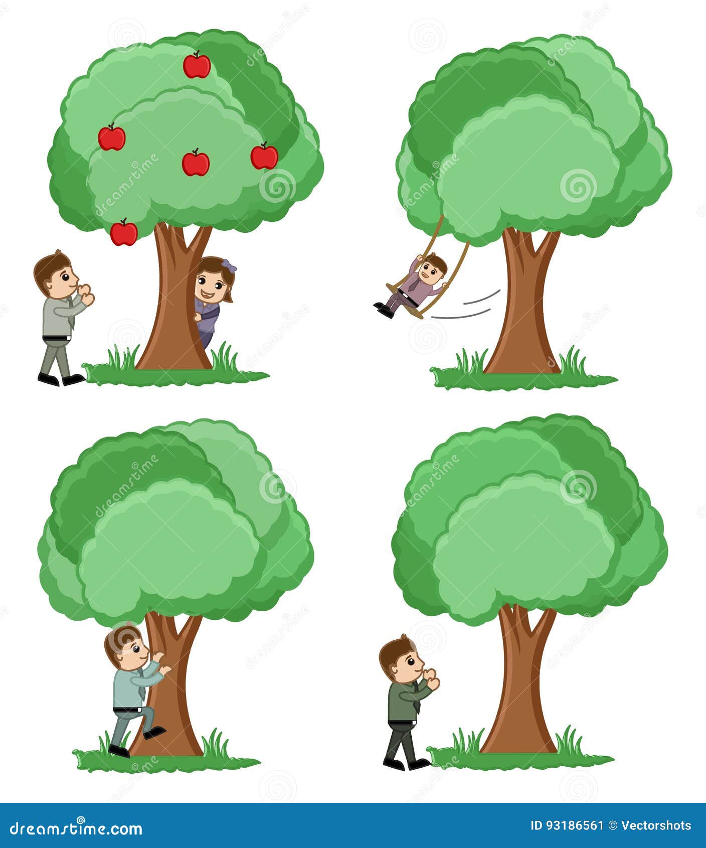 Cartoon Nature Concepts stock vector. Illustration of fruits - 93186561