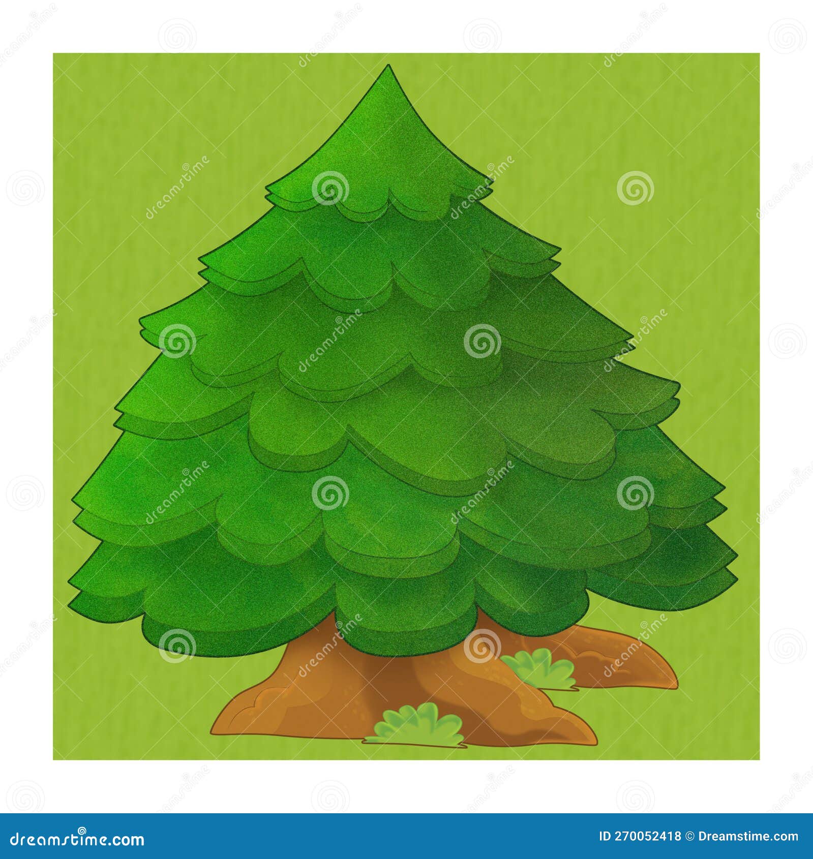 Cartoon Nature Element Tree Isolated Illustration for Children Stock ...