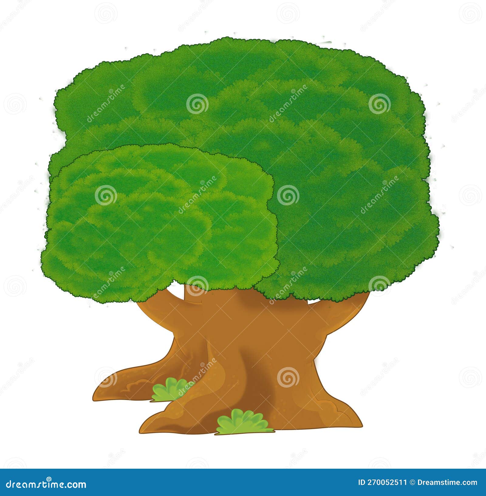 Cartoon Nature Element Tree Isolated Illustration for Children Stock ...