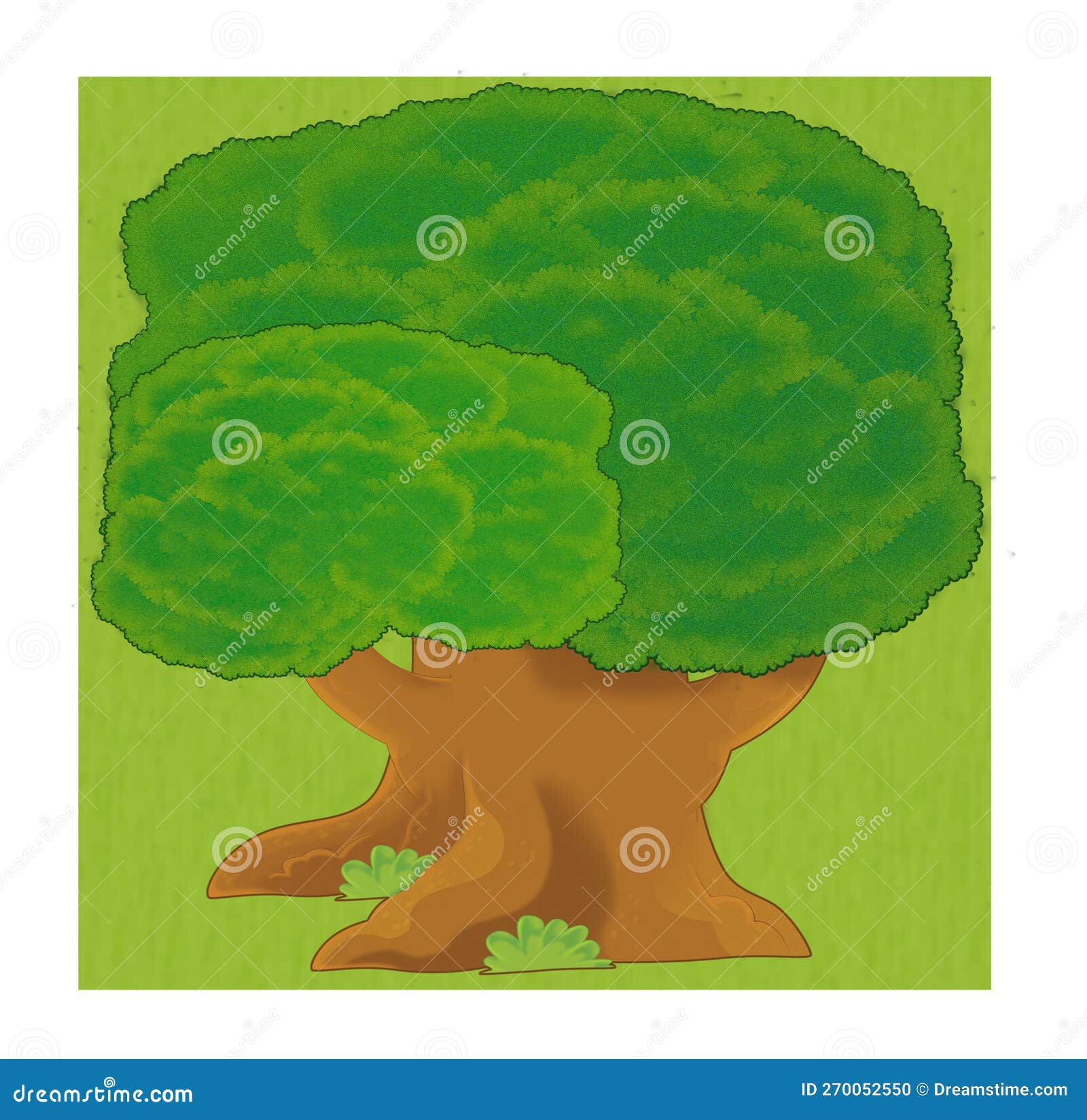 Cartoon Nature Element Tree Isolated Illustration for Children Stock ...