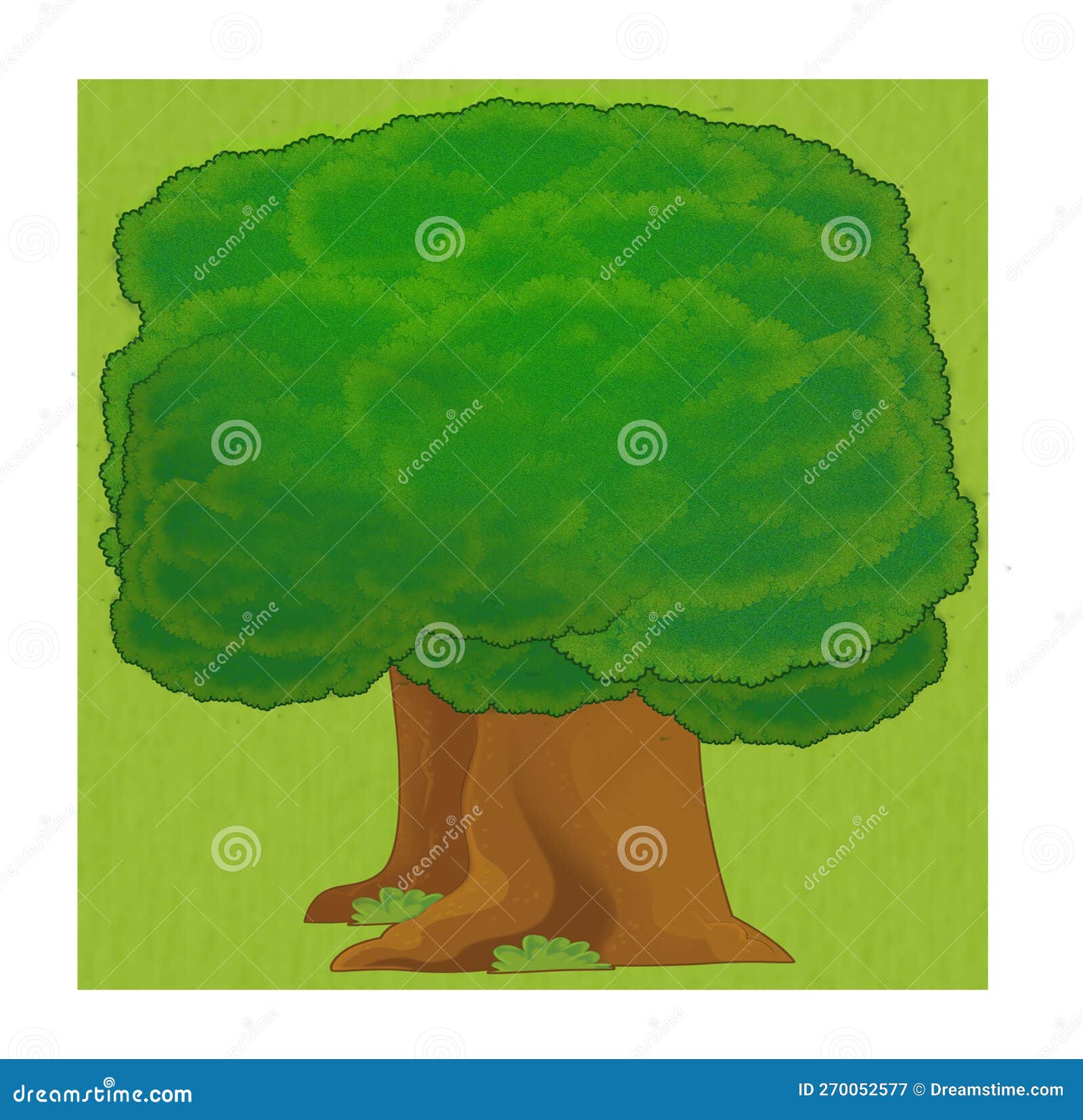 Cartoon Nature Element Tree Isolated Illustration for Children Stock ...