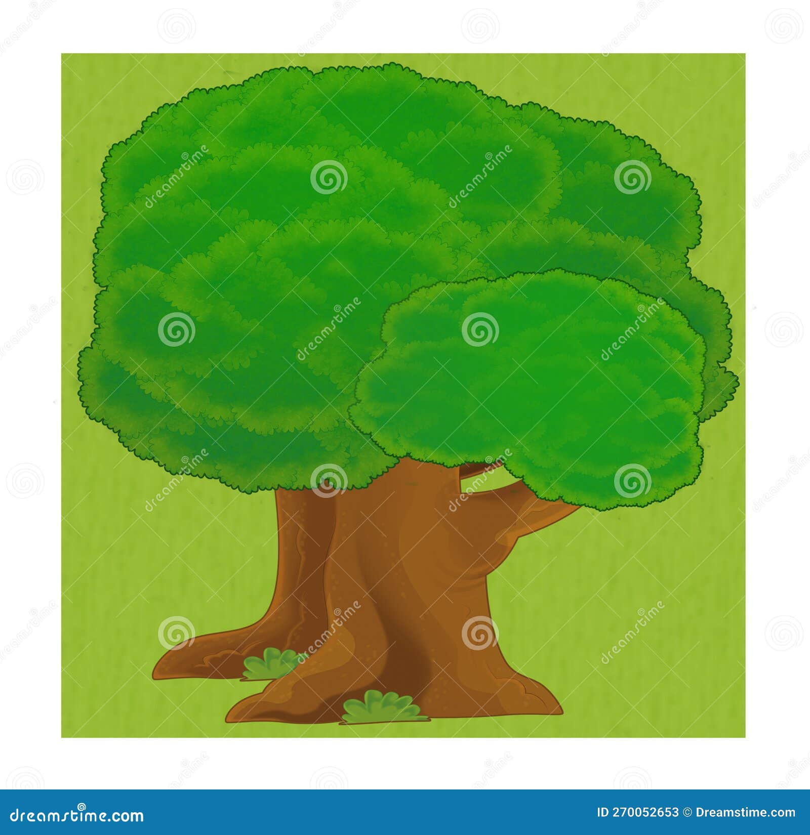Cartoon Nature Element Tree Isolated Illustration for Children Stock ...