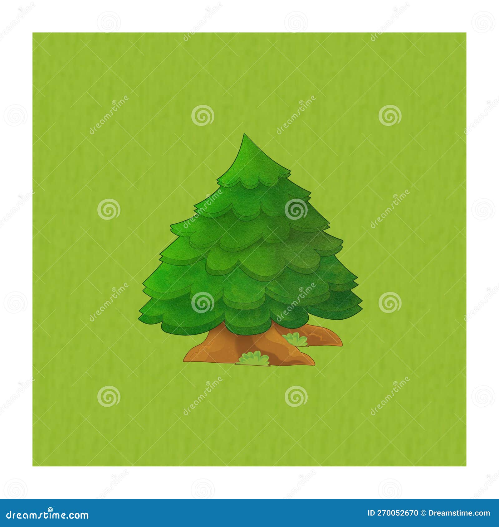 Cartoon Nature Element Tree Isolated Illustration for Children Stock ...