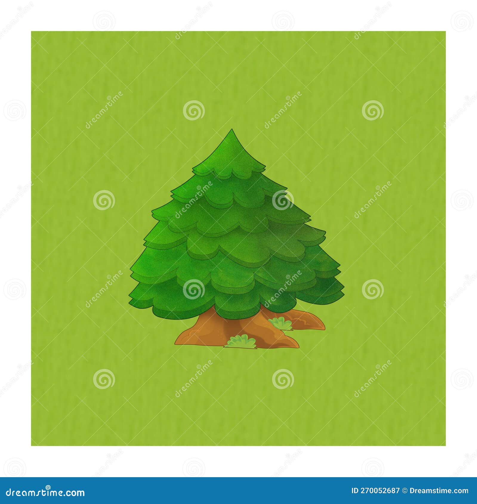 Cartoon Nature Element Tree Isolated Illustration for Children Stock ...