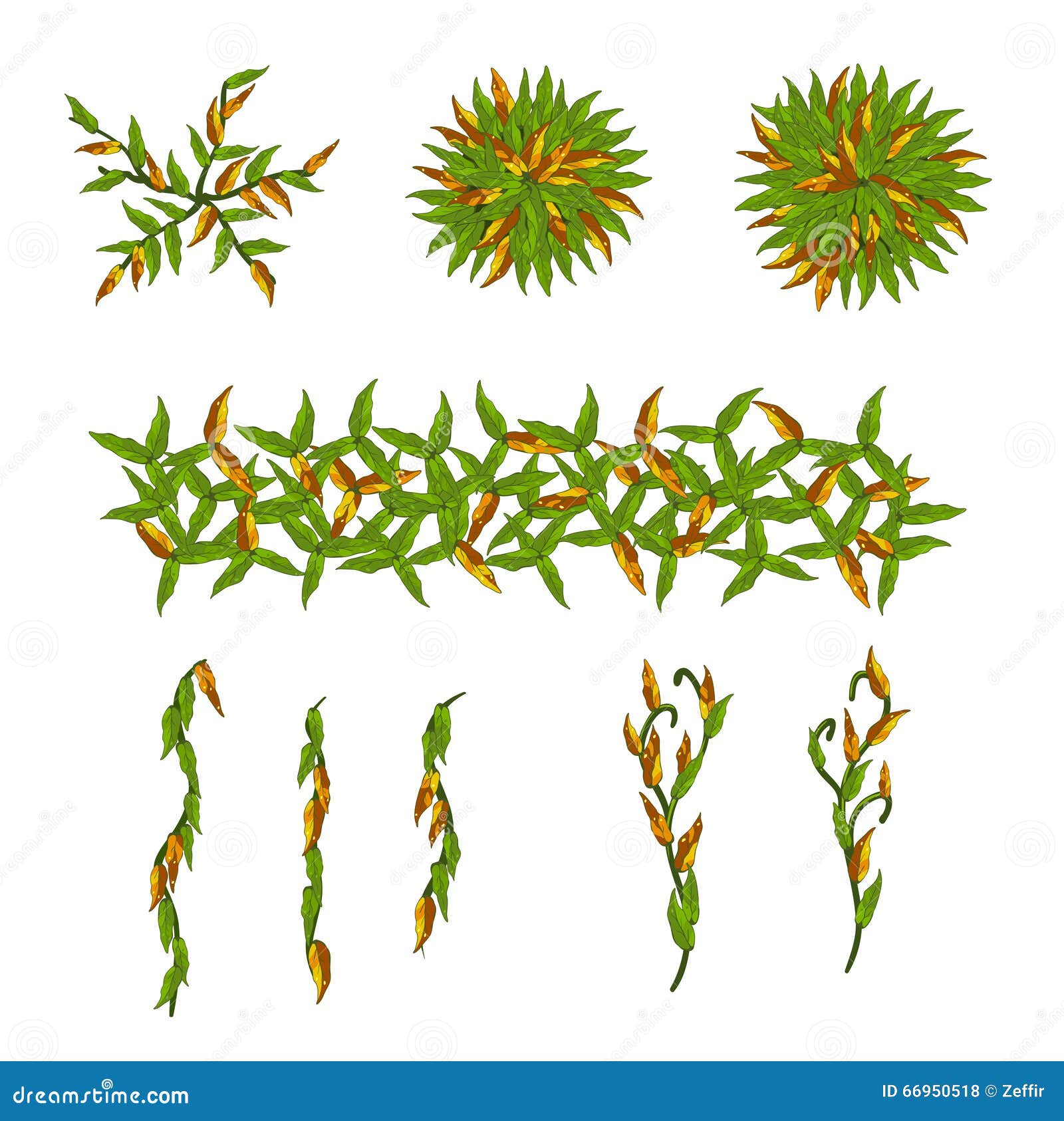 Cartoon Nature Elements, Objects. Stock Illustration - Illustration of ...