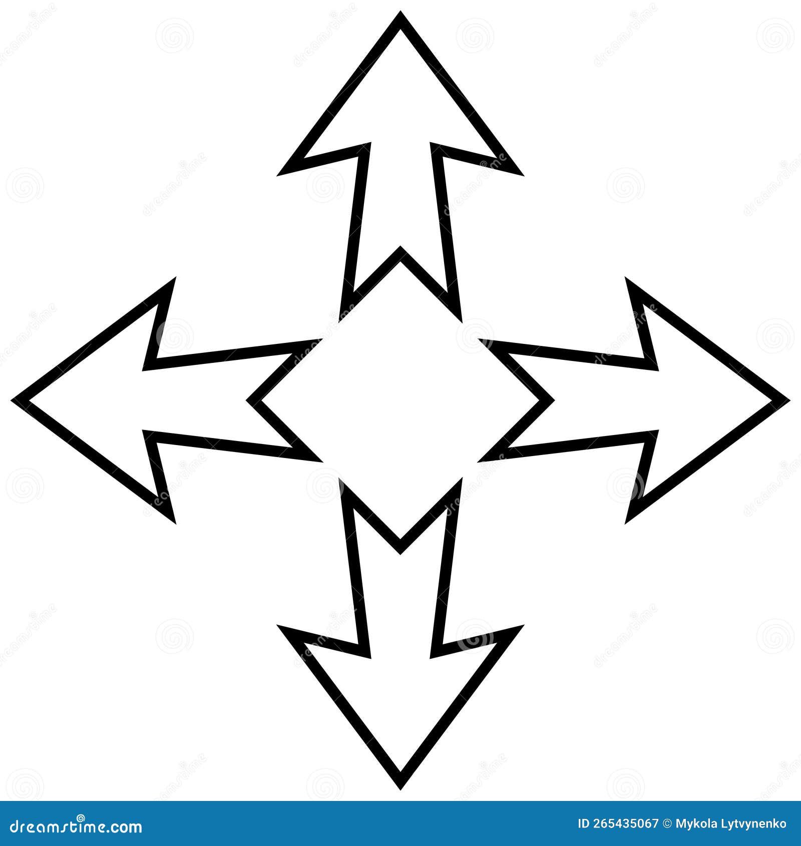 Cartoon Navigation Arrows Sides Up Down, Outline Arrows Right Left ...