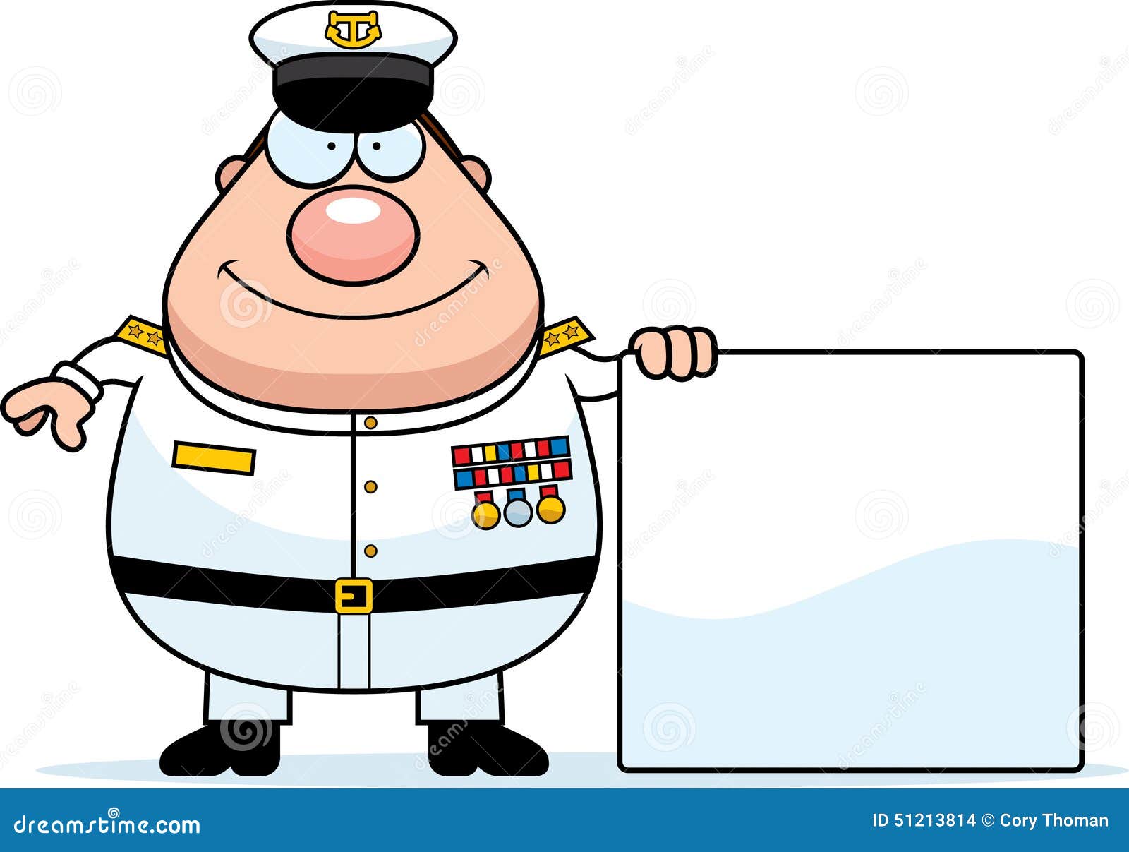 Cartoon Navy Admiral Sign stock vector. Illustration of captain - 51213814