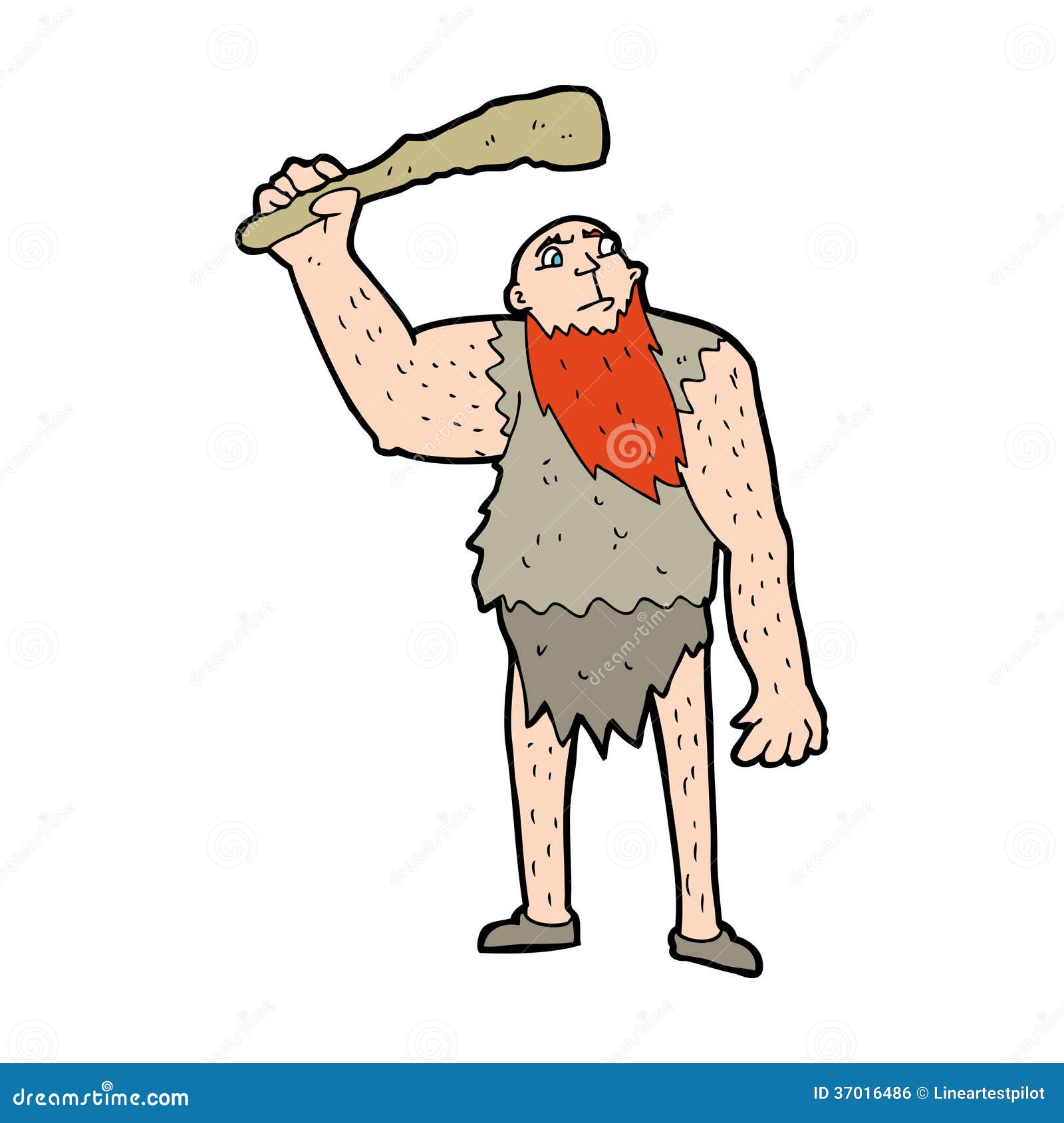 Cartoon neanderthal stock vector. Illustration of crazy - 37016486