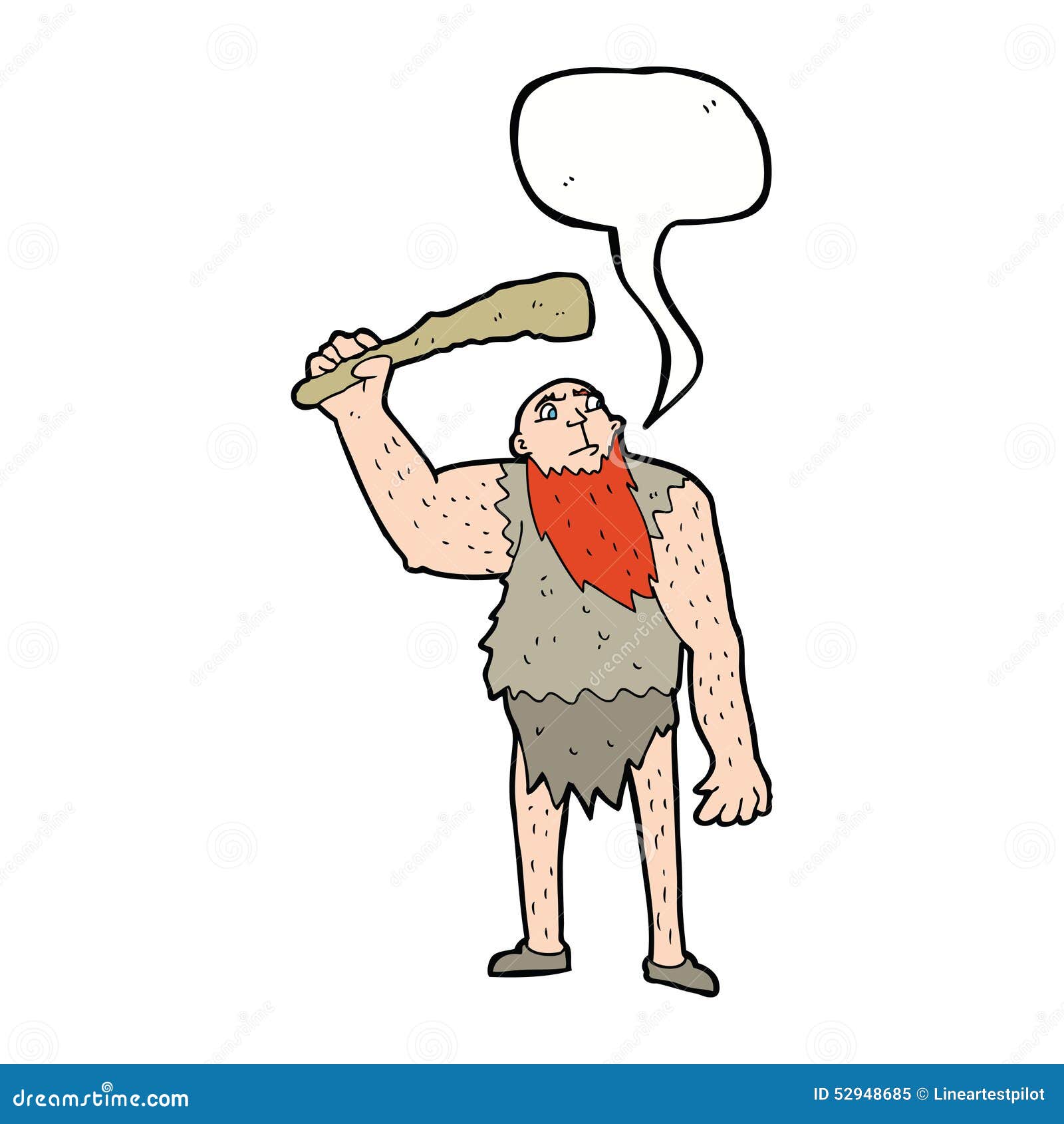 Cartoon Neanderthal with Speech Bubble Stock Illustration ...