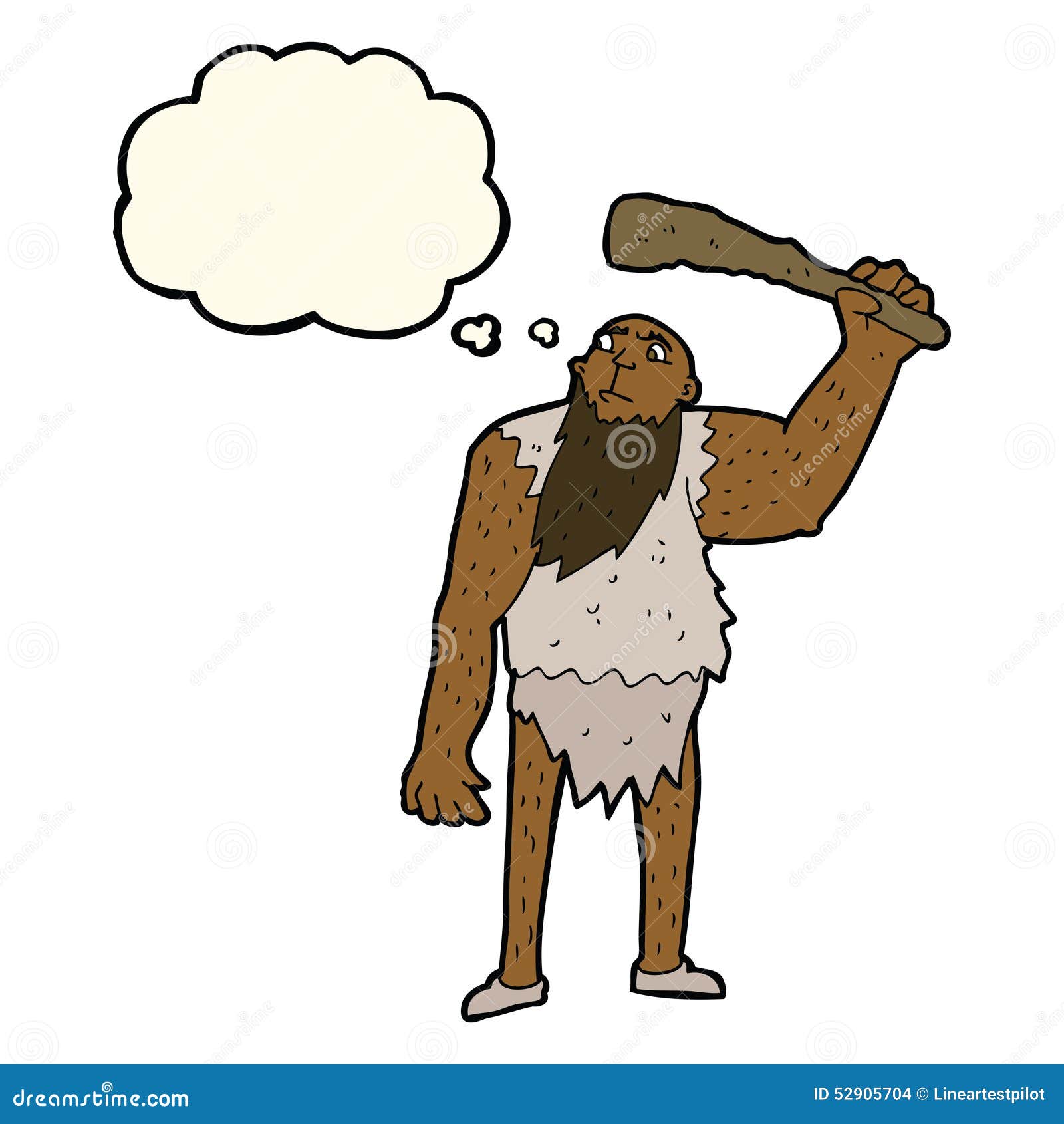 Cartoon Neanderthal with Thought Bubble Stock Illustration ...