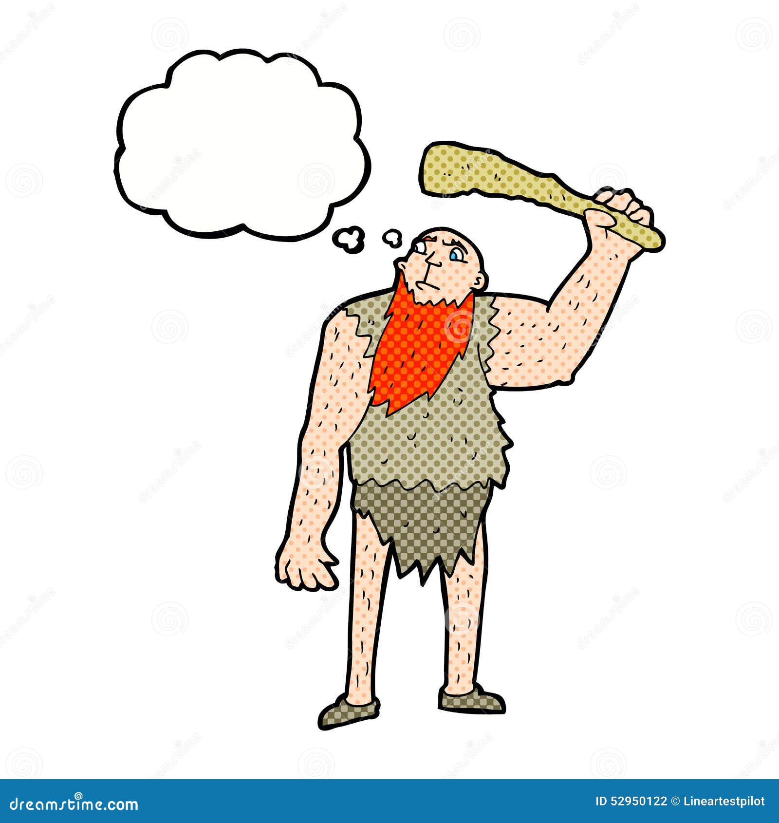 Cartoon Neanderthal with Thought Bubble Stock Illustration ...