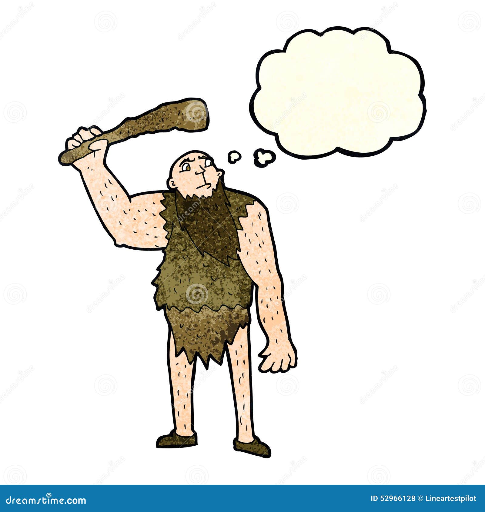 Cartoon Neanderthal with Thought Bubble Stock Illustration ...