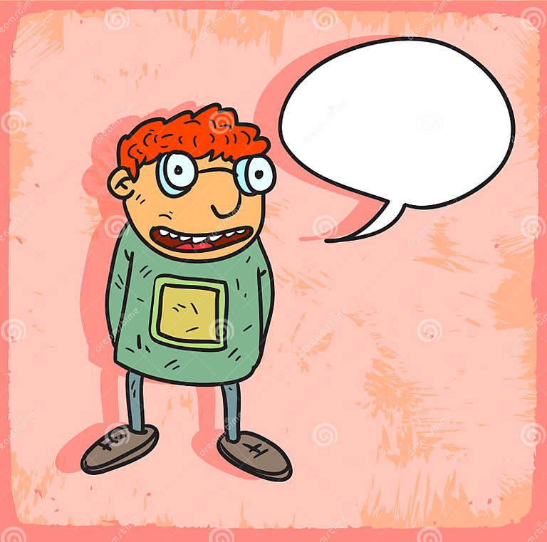 Cartoon Nerd Illustration, Vector Icon Stock Vector - Illustration of ...