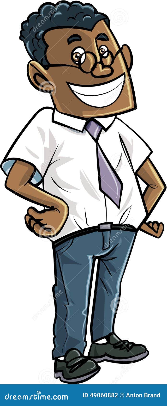 Cartoon nerd office worker stock illustration. Illustration of isolated ...