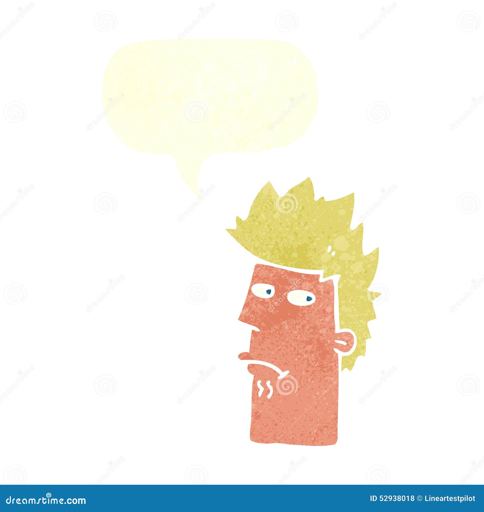 Cartoon Nervous Expression with Speech Bubble Stock Illustration ...