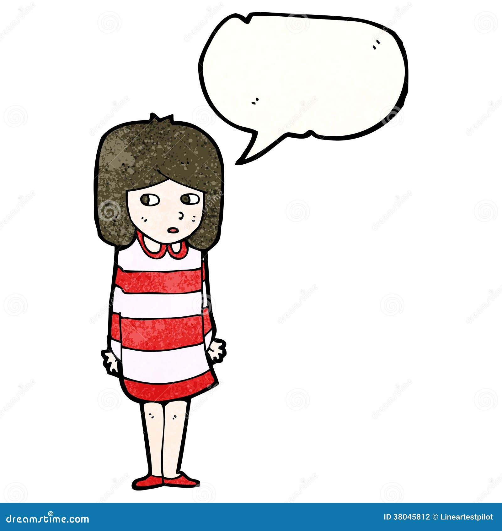 Cartoon nervous girl stock vector. Illustration of quirky - 38045812