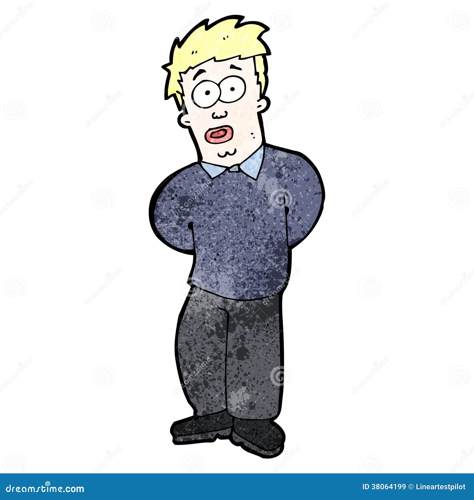 Cartoon nervous man stock vector. Illustration of doodle - 38064199