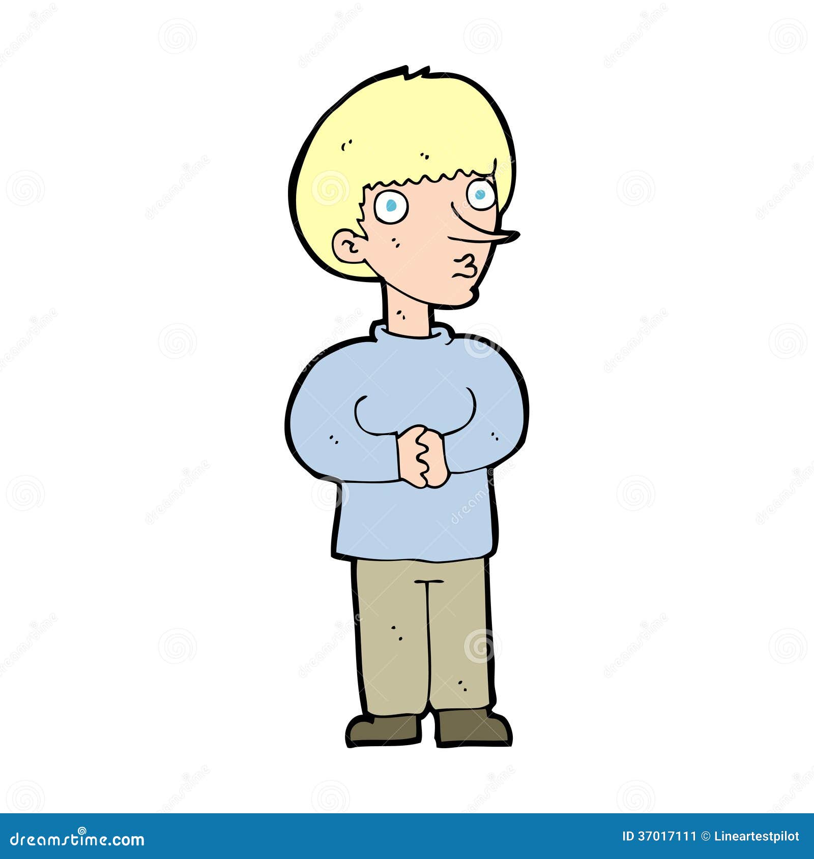 Cartoon nervous man stock vector. Illustration of happy - 37017111