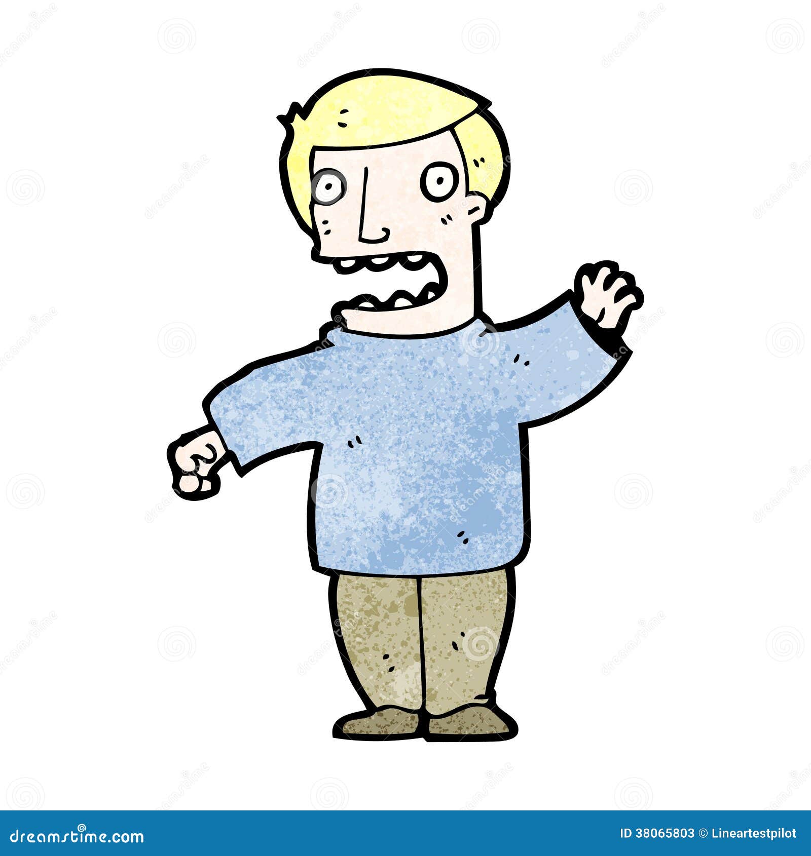 Cartoon nervous man waving stock vector. Illustration of doodle - 38065803