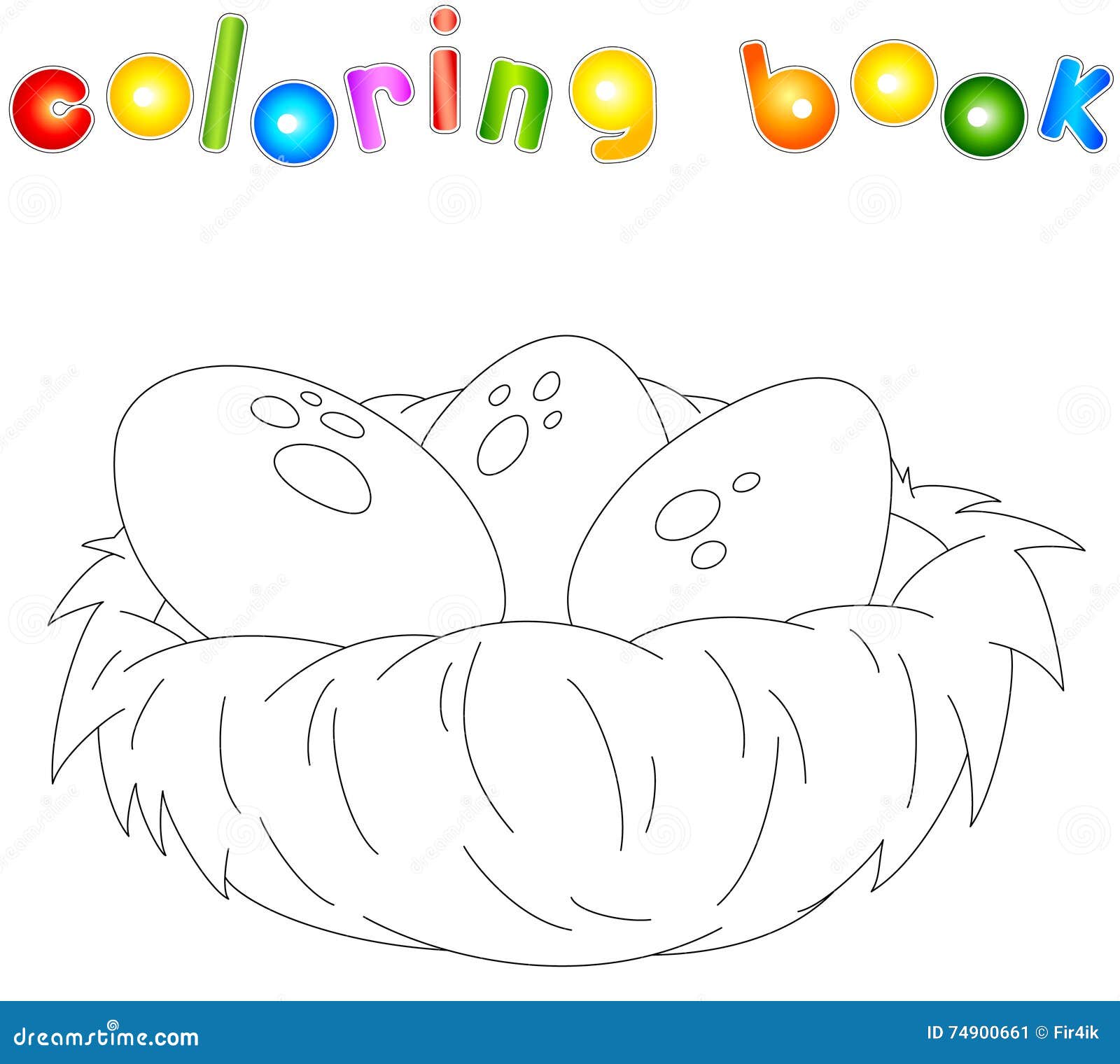 Cartoon nest coloring book stock vector. Illustration of food - 74900661