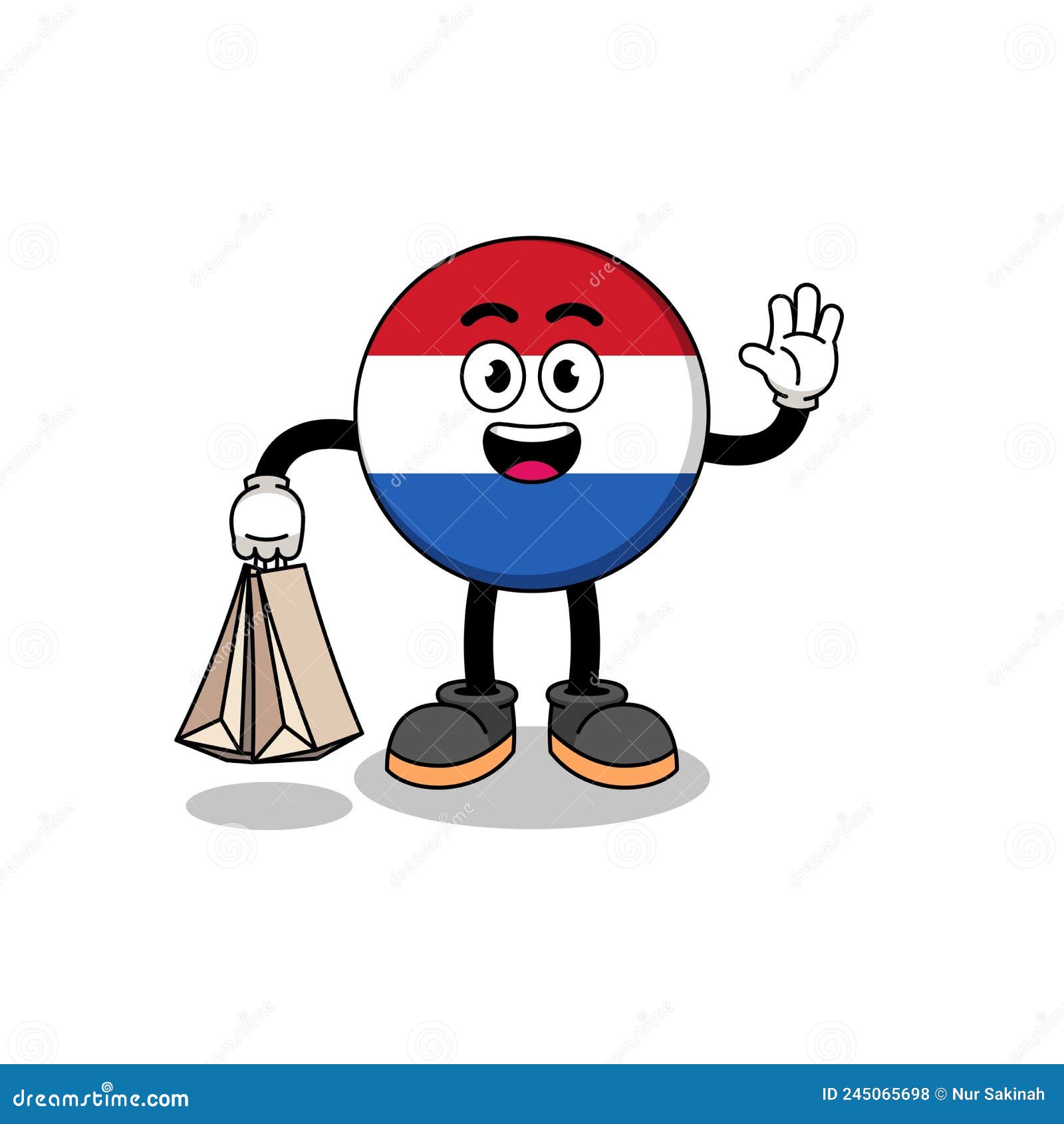 Cartoon of Netherlands Flag Shopping Stock Vector - Illustration of ...