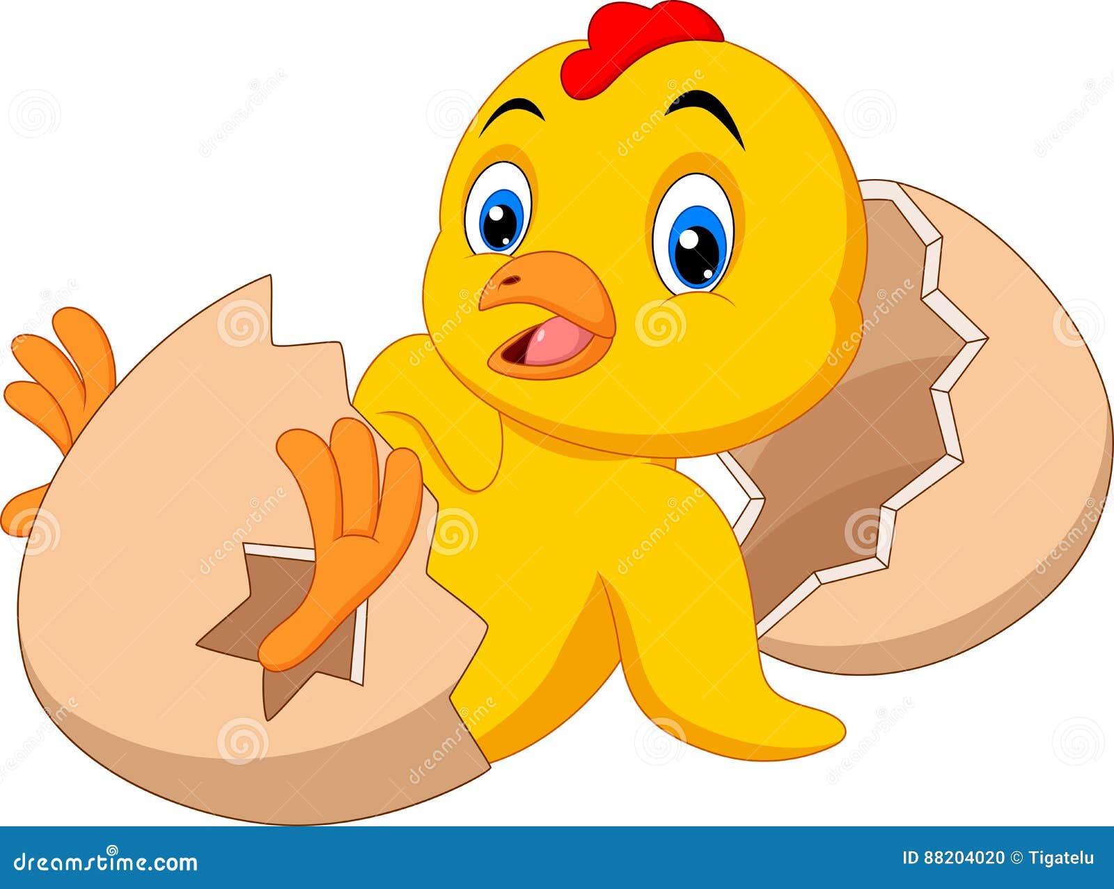 Cartoon new born chick stock vector. Illustration of hatching - 88204020