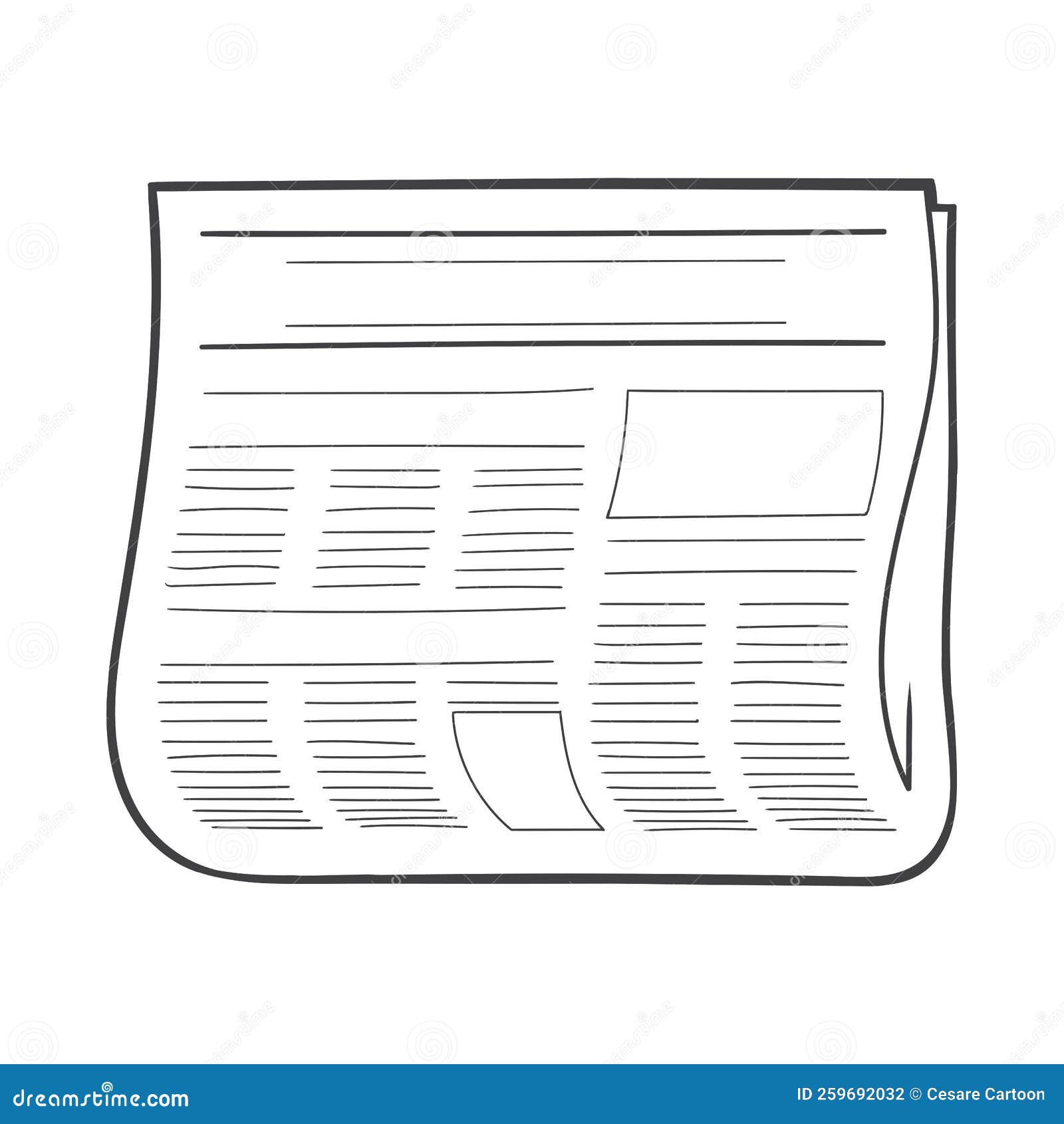 Cartoon newspaper stock vector. Illustration of vector - 259692032