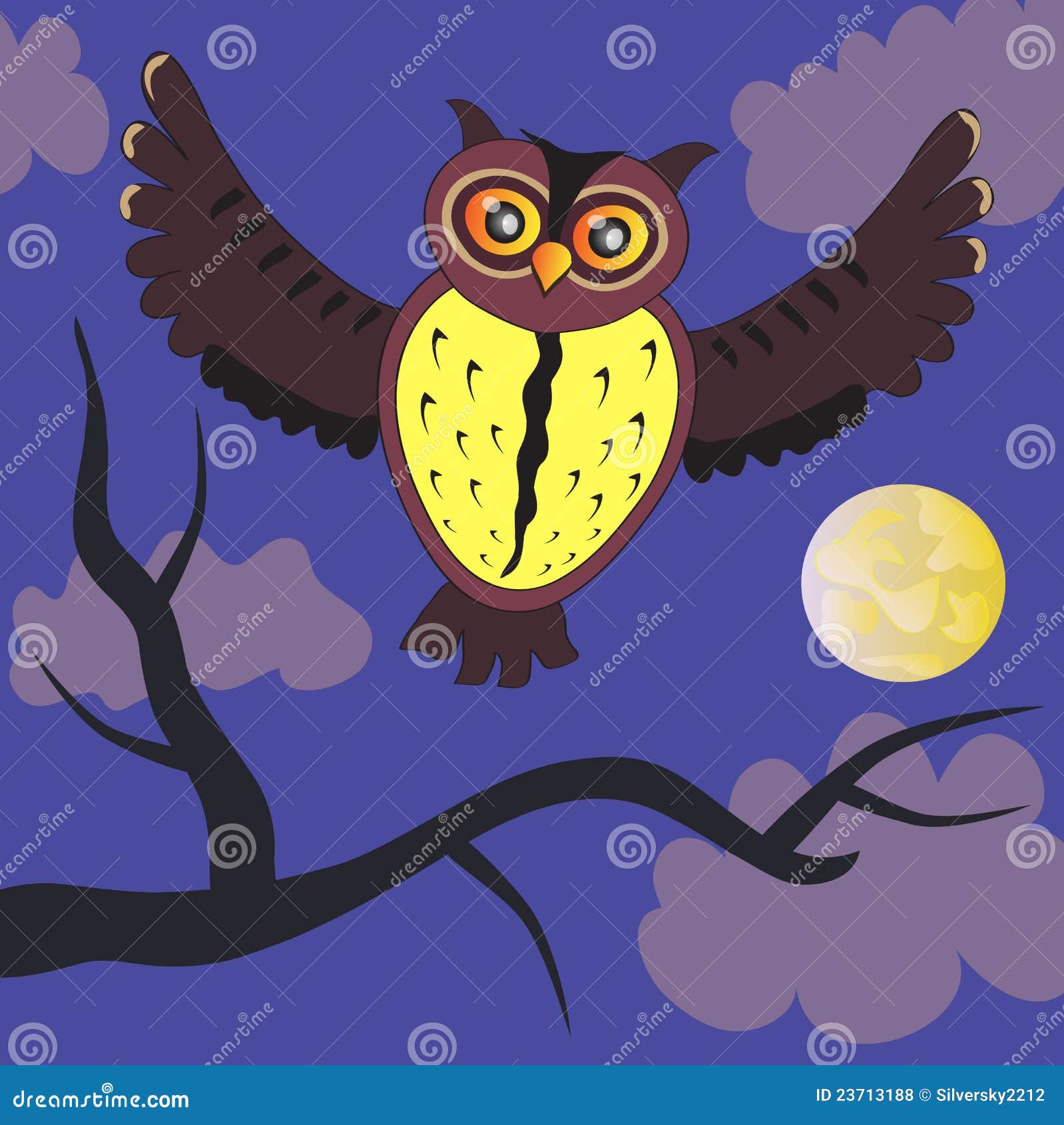 Cartoon night Owl stock vector. Illustration of carnivore - 23713188