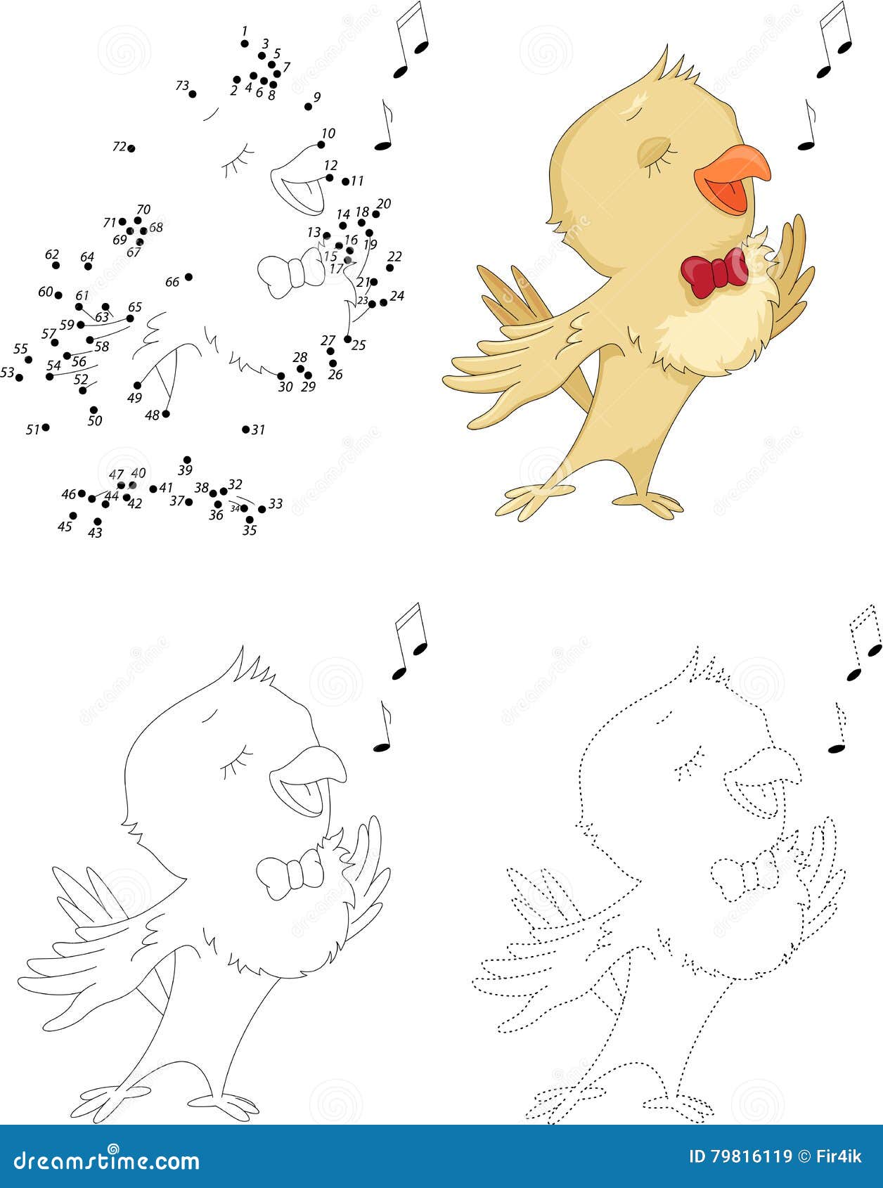 Cartoon Nightingale And Nest. Alphabet Tracing Worksheet: Writing A-Z ...