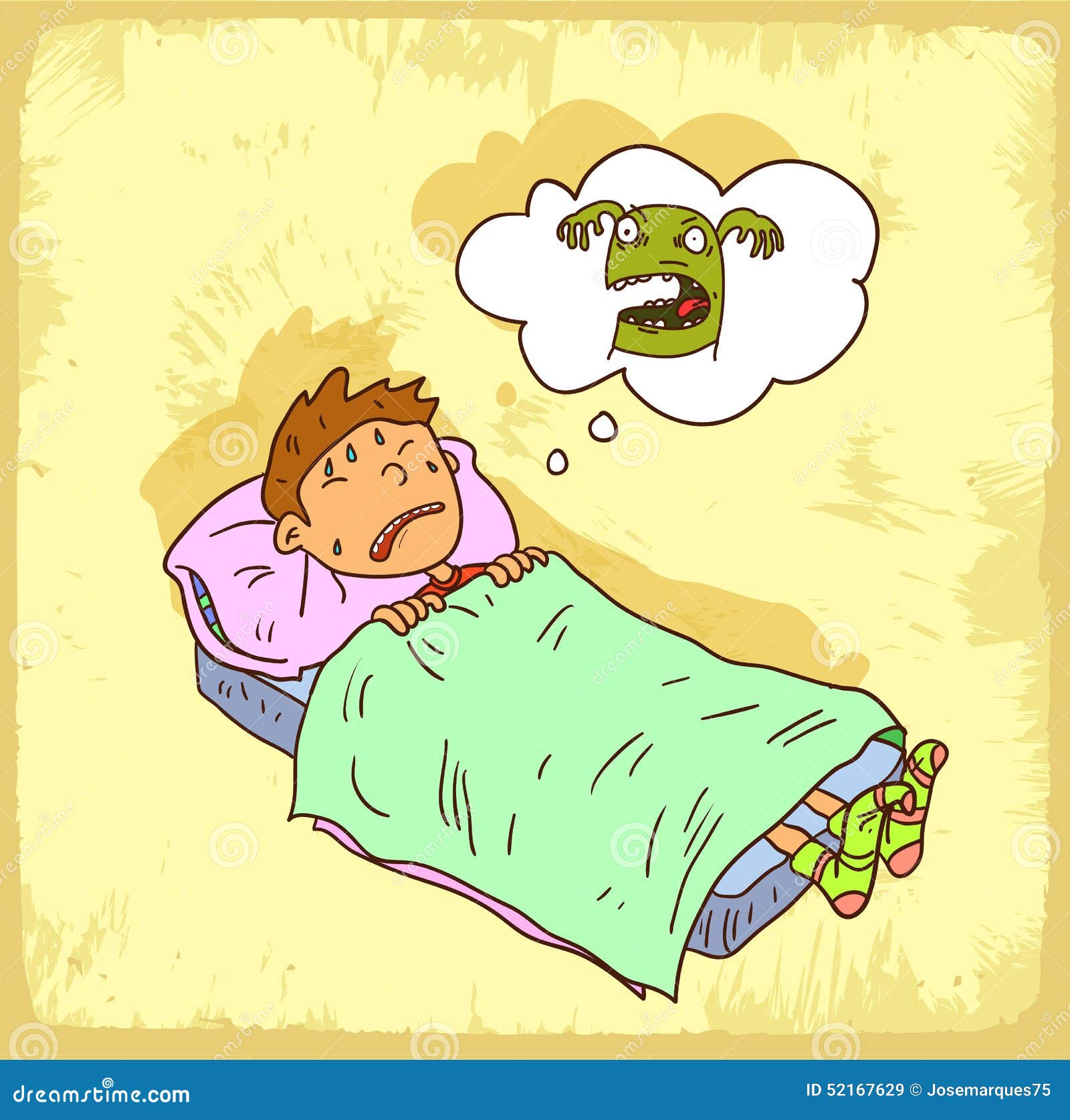 Cartoon Nightmare Illustration , Vector Icon. Stock Vector - Image ...