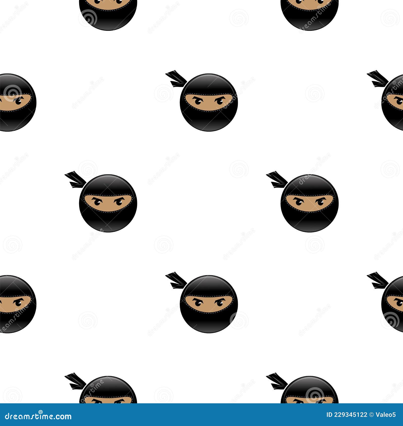 Cartoon Ninja Face Icon Isolated on White Background. Warrior Logo ...