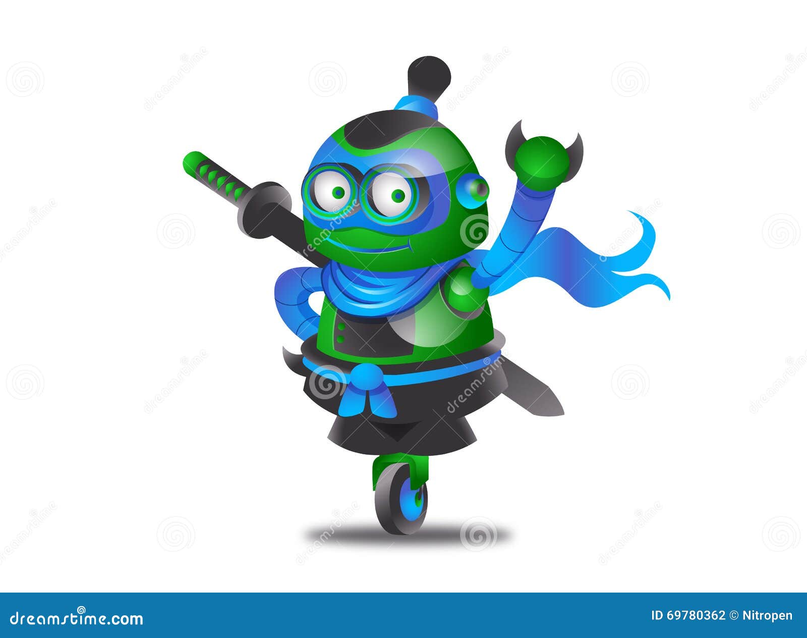 Cartoon ninja robot stock illustration. Illustration of clipart - 69780362