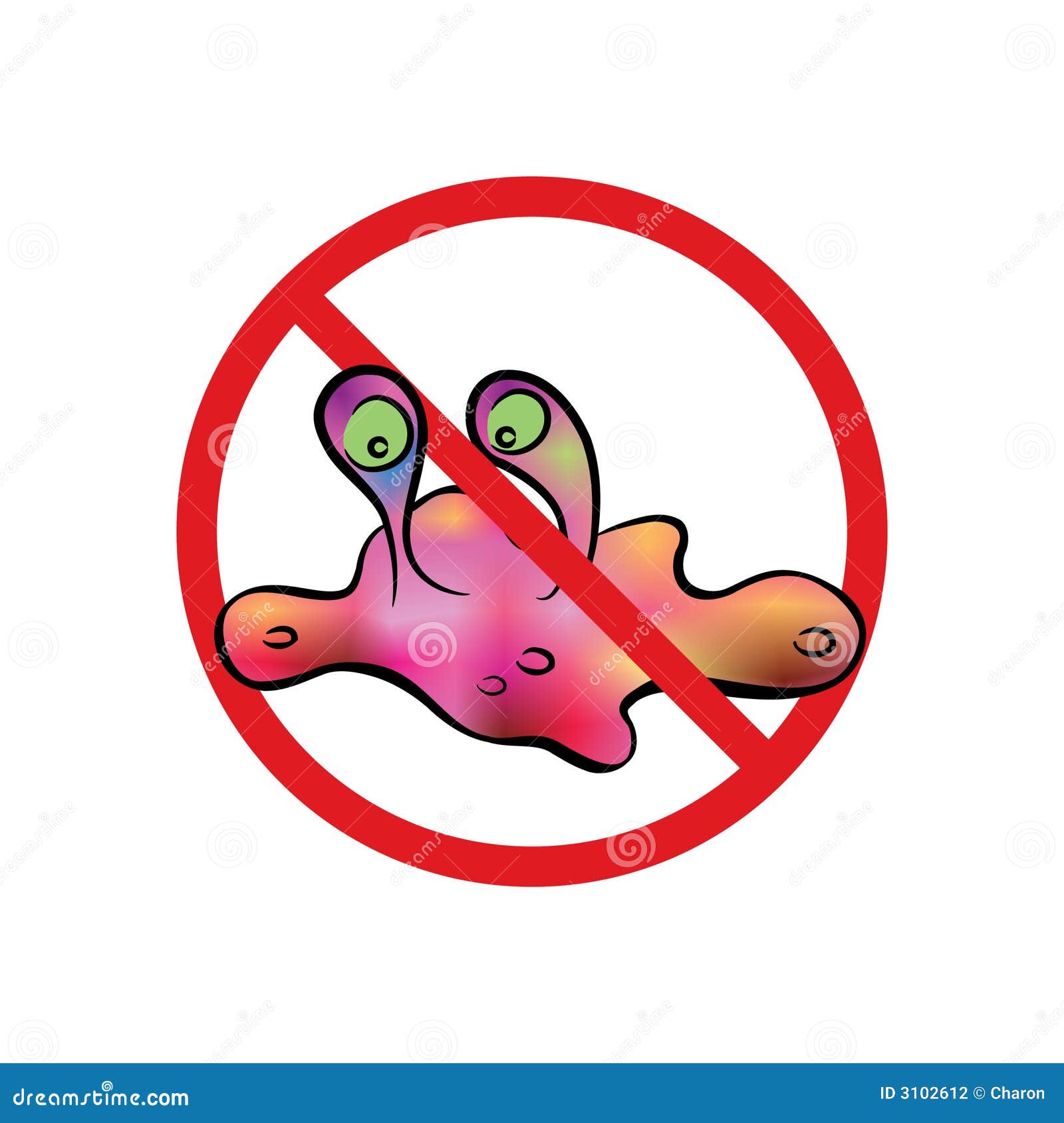 Cartoon No Bacteria Comical Sign Stock Vector - Illustration of comic ...