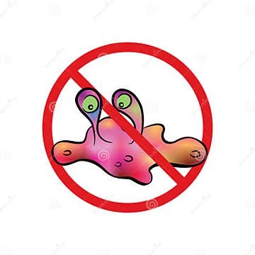 Cartoon No Bacteria Comical Sign Stock Vector - Illustration of comic ...