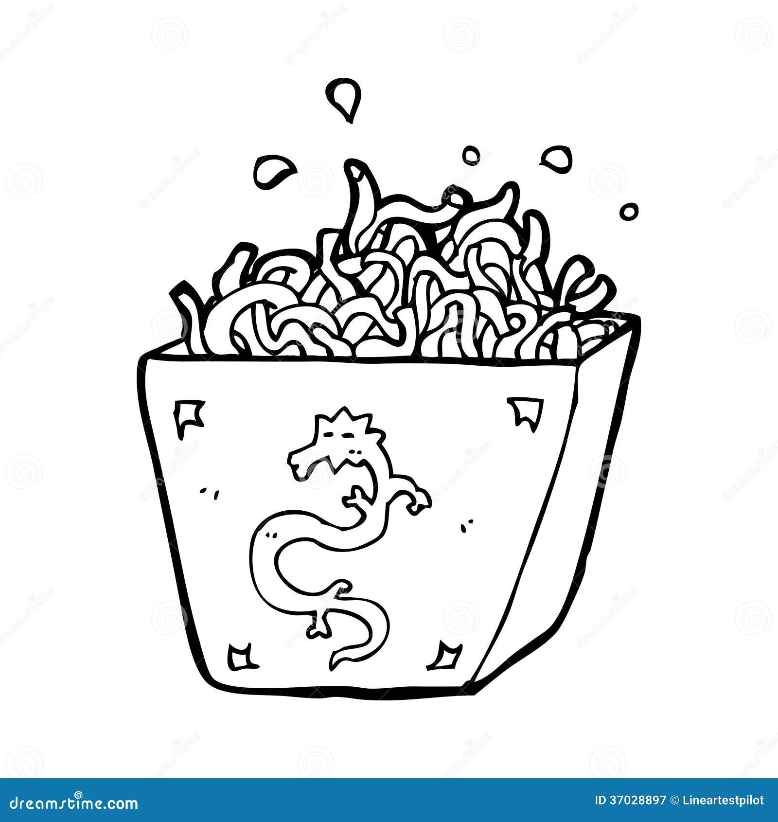 Cartoon noodle box stock illustration. Illustration of away - 37028897