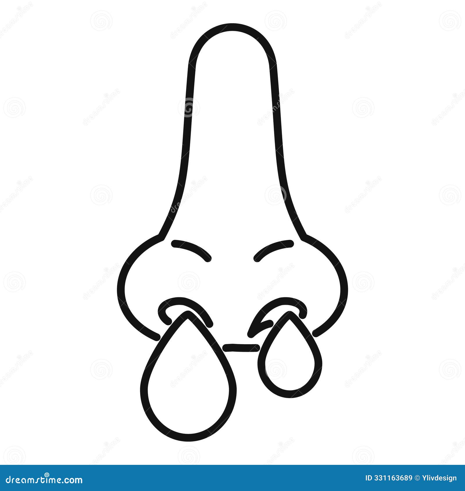 Cartoon Nose with Runny Nose is Suffering from Allergy Stock ...