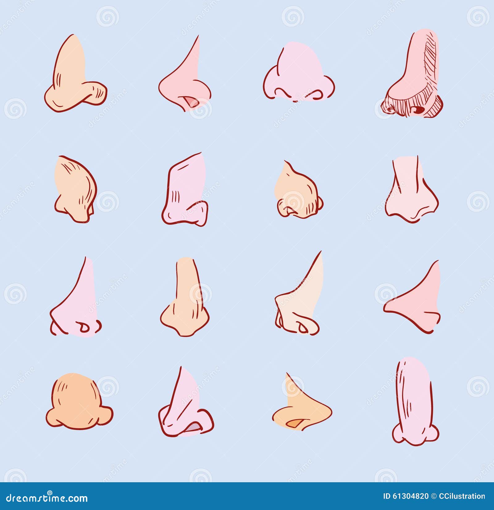 Cartoon Nose Set, Illustration Stock Vector - Illustration of male ...