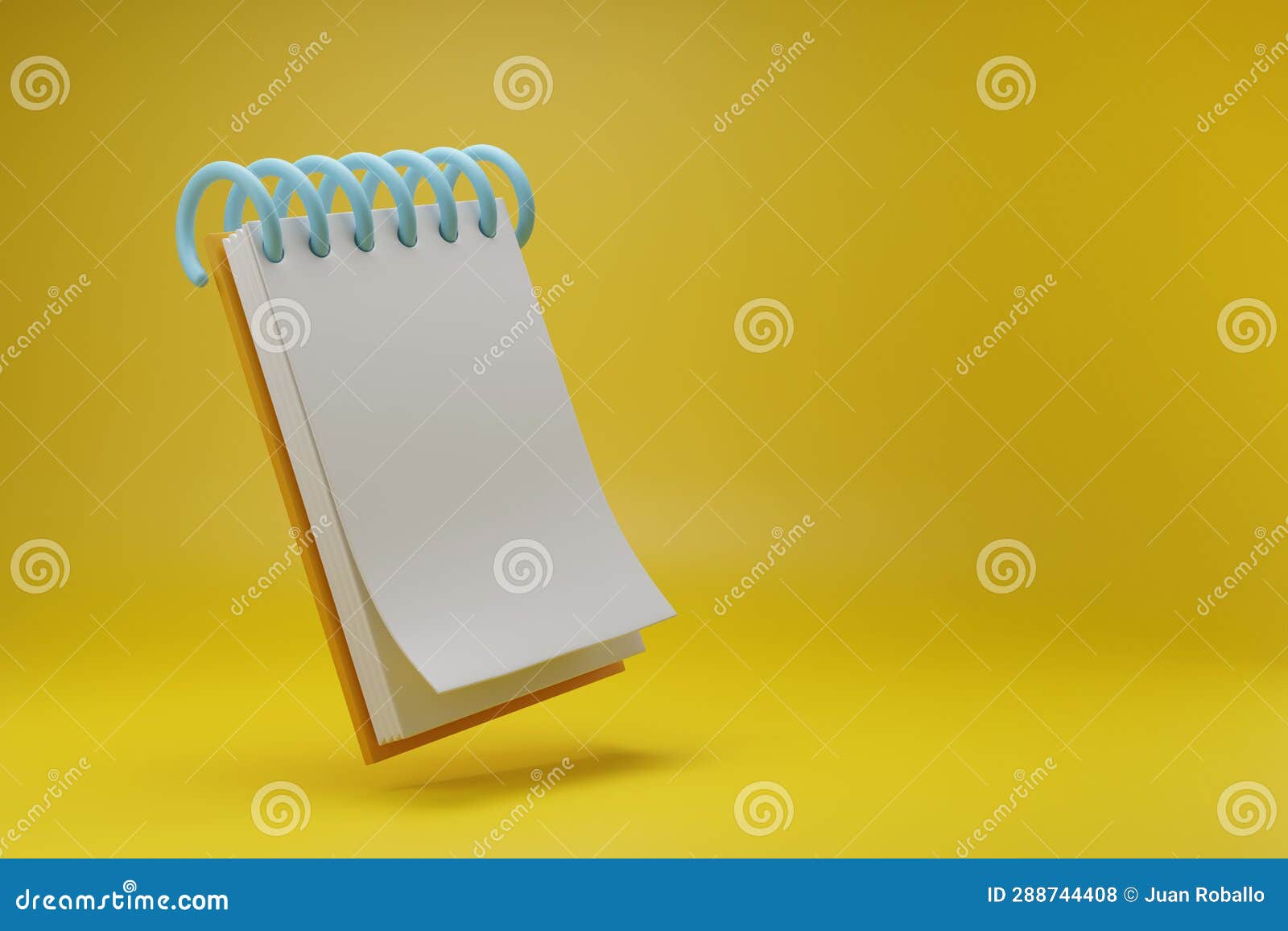 Cartoon Note Pad with Copy Space. 3d Illustration Stock Illustration ...
