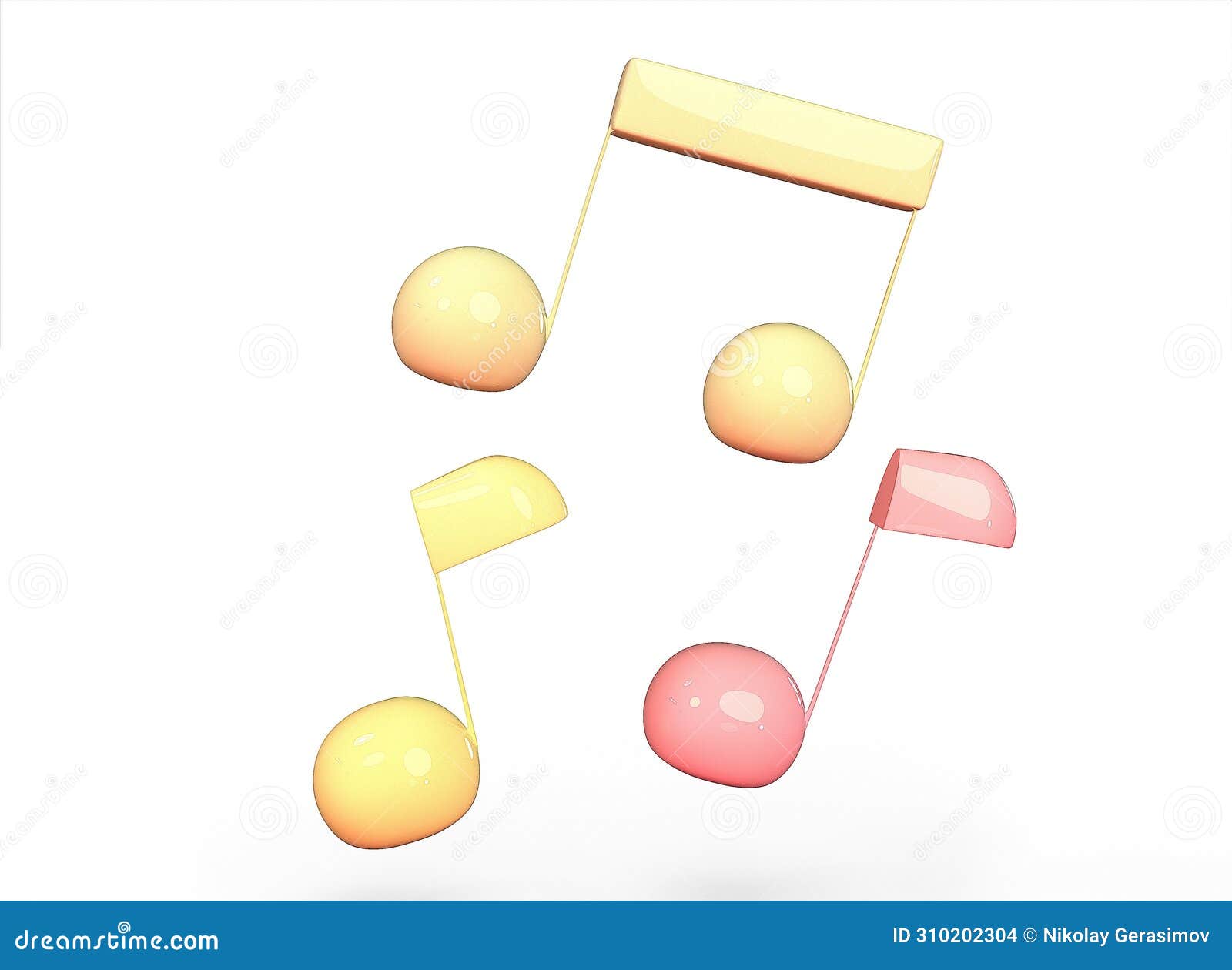 Cartoon Notes on a White Background 3D Rendering Stock Illustration ...