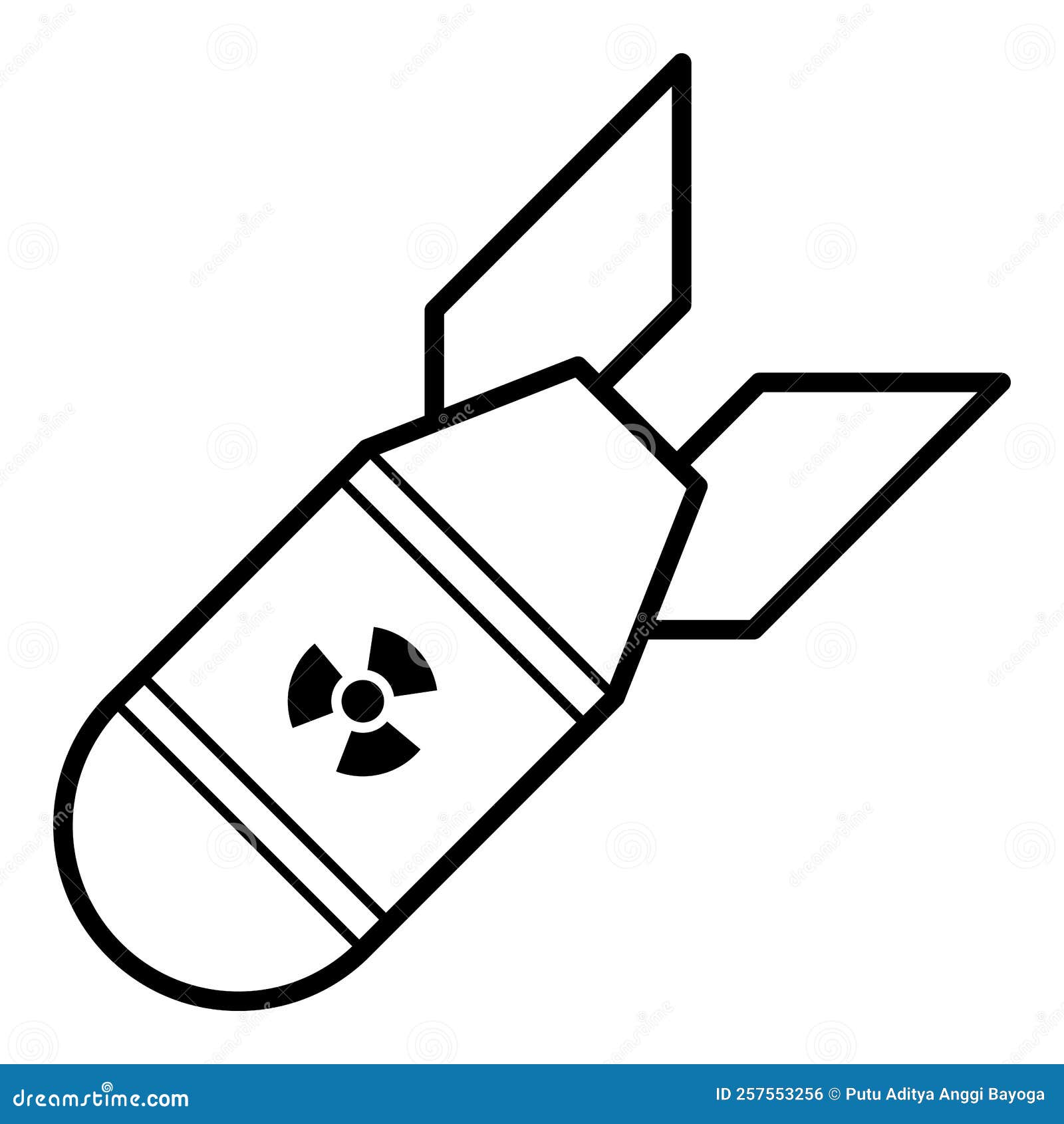 Cartoon nuclear bomb stock vector. Illustration of flat - 257553256