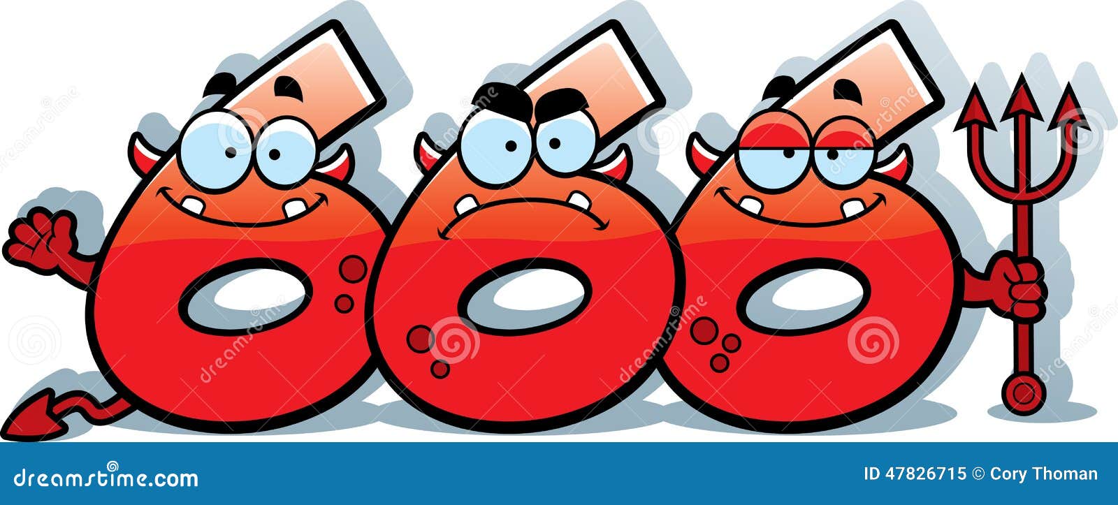 Cartoon Number of the Beast Stock Vector - Illustration of happy, pitch ...