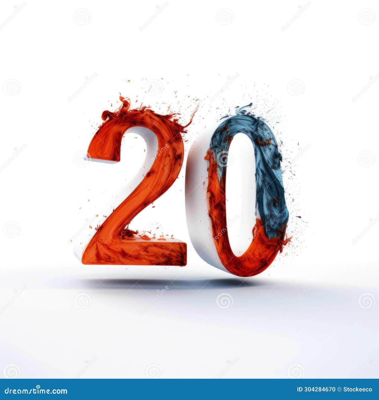 Flaming Twenty Two Number: Hyperrealistic Illustrations with Explosive ...